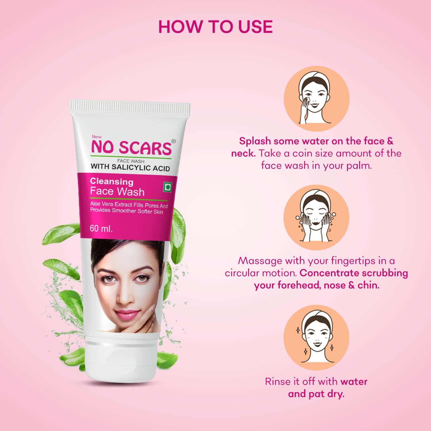 Buy NO SCAR ALOEVERA FACE WASH 60ML, PACK OF 3 Online & Get Upto 60% ...