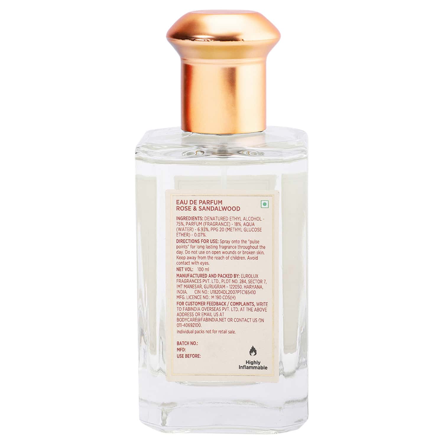 Buy FABINDIA EAU DE PARFUM ROSE AND SANDALWOOD PERFUME- 100ML Online ...