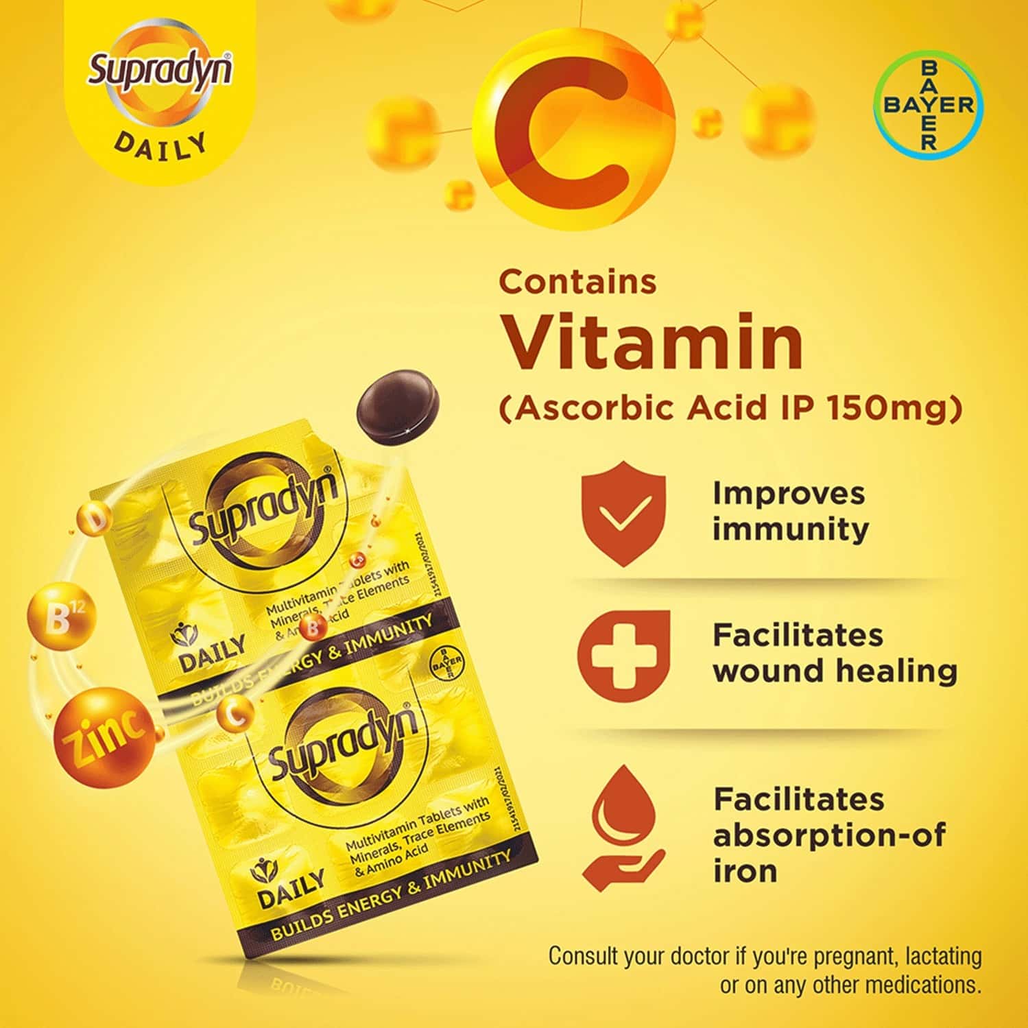 Buy SUPRADYN DAILY MULTIVITAMIN TABLETS 15S Online & Get Upto 60% OFF ...