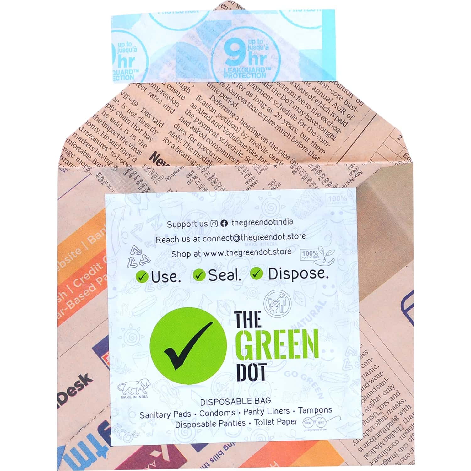Buy The Green Dot Newspaper Pouch For Sanitary & Garbage Disposal ...