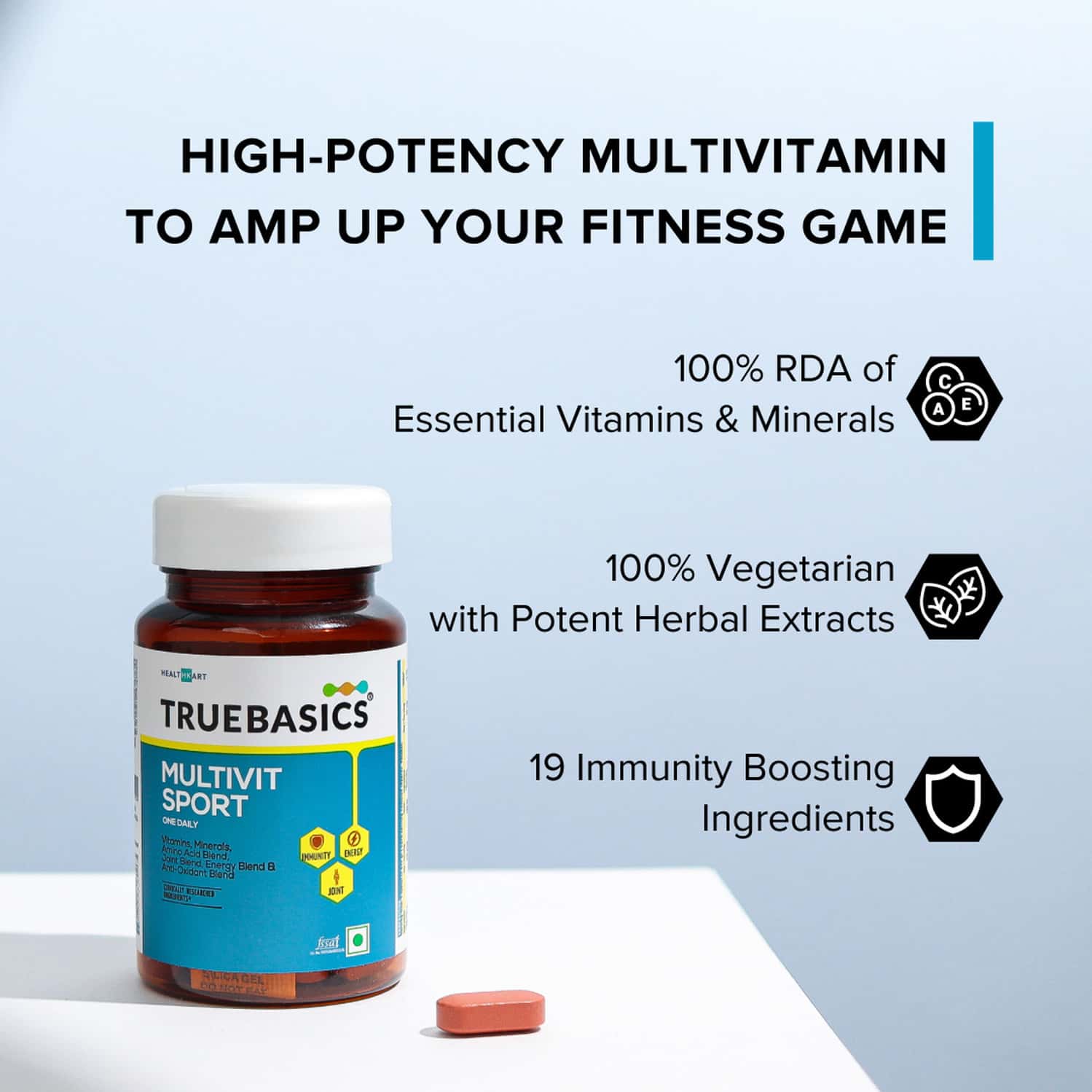Buy TRUEBASICS MULTIVIT SPORT ONE DAILY, MULTIVITAMIN FOR SPORT, 60 ...