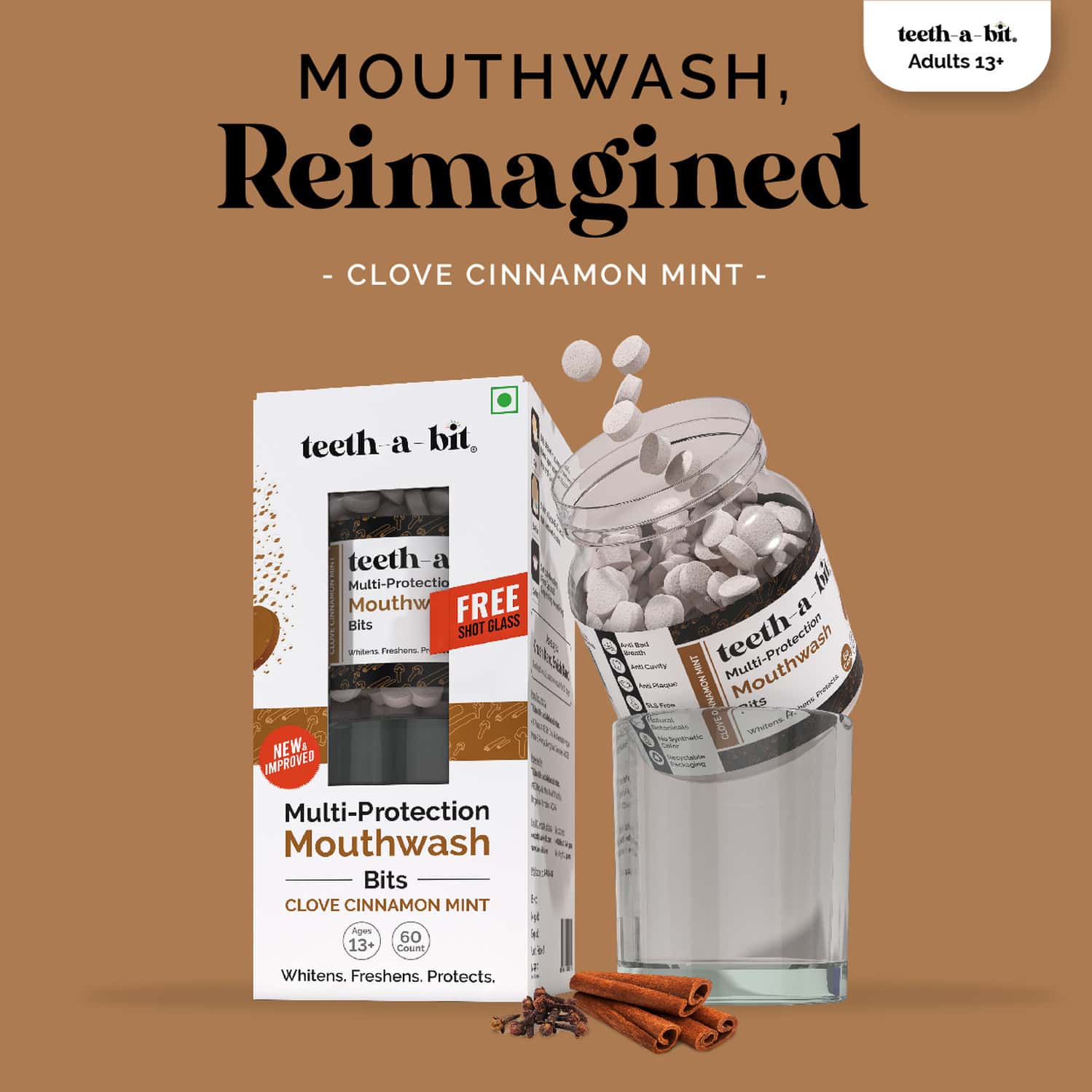 Buy TEETH-A-BIT MULTIPROTECTION CLOVE CINNAMON MINT MOUTHWASH BITS (60 ...
