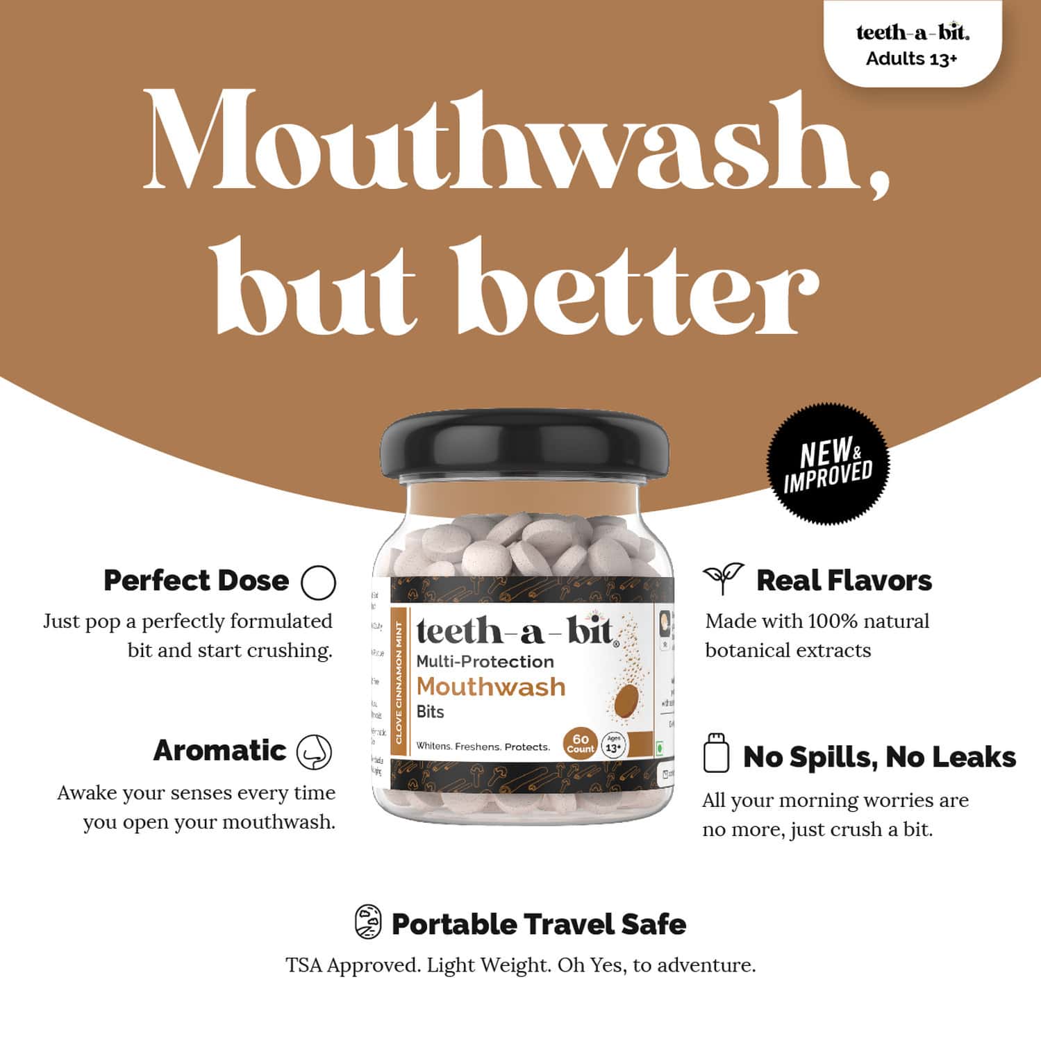 Buy TEETH-A-BIT MULTIPROTECTION CLOVE CINNAMON MINT MOUTHWASH BITS (60 ...