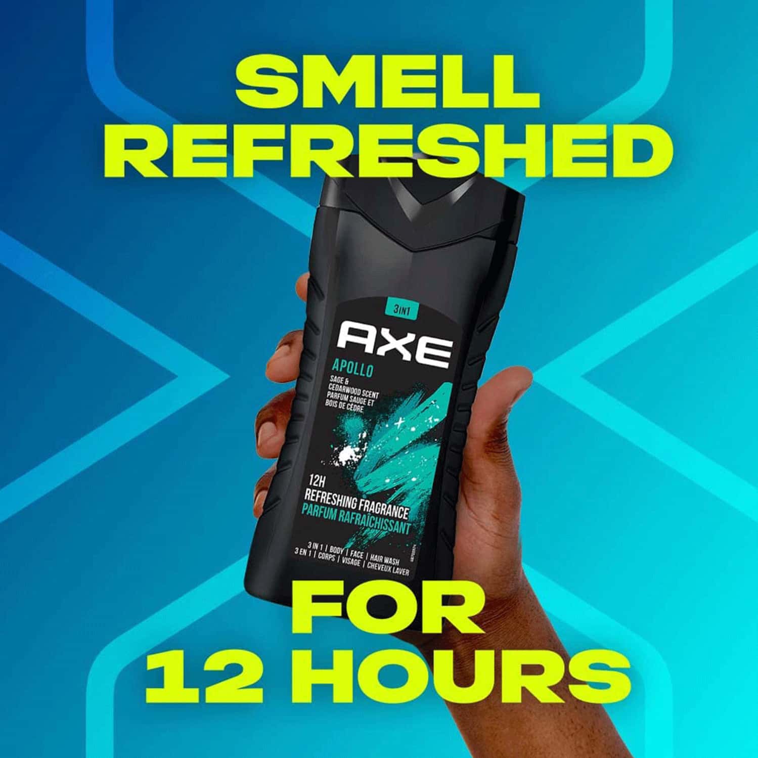 Buy AXE APOLLO 3 IN 1 BODY, FACE & HAIR WASH FOR MEN, LONG-LASTING ...