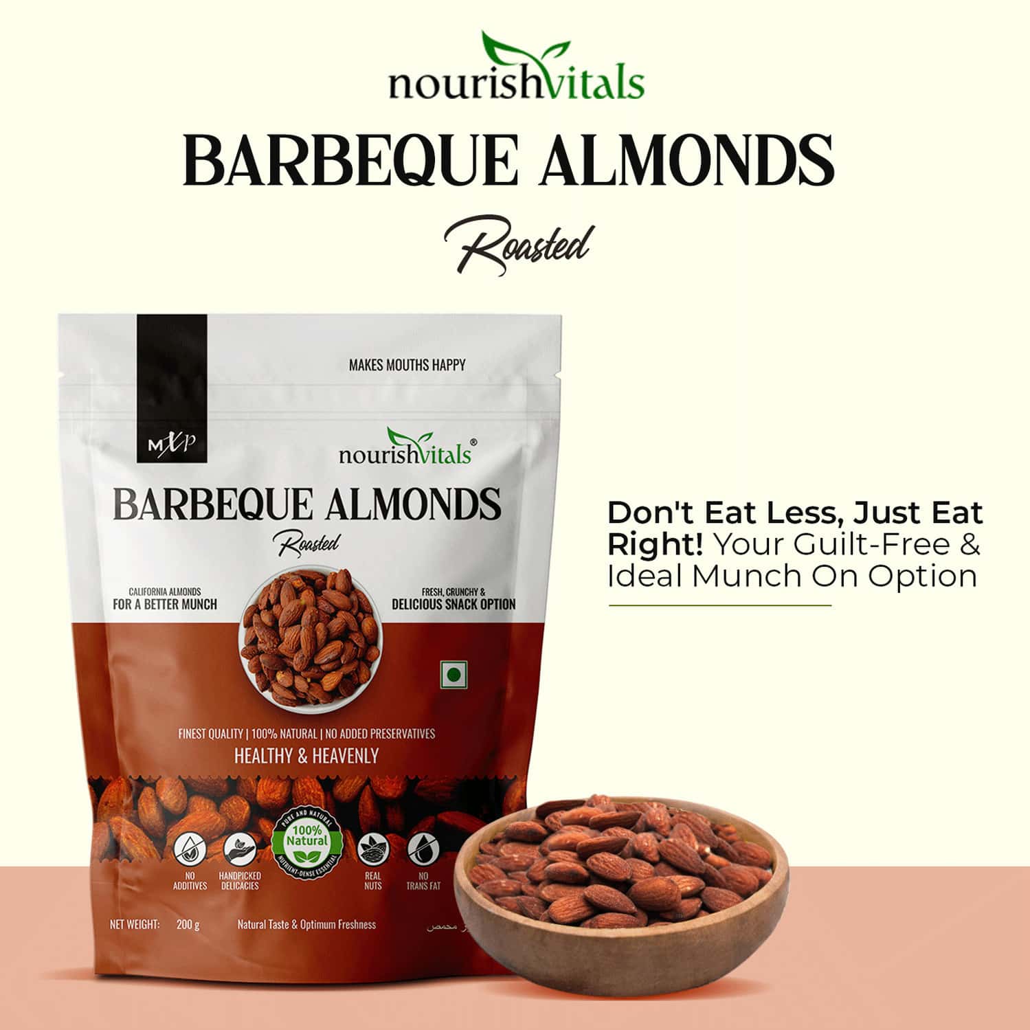 Buy NOURISHVITALS HEALTHY MUNCHING COMBO | BARBEQUE ALMONDS ...