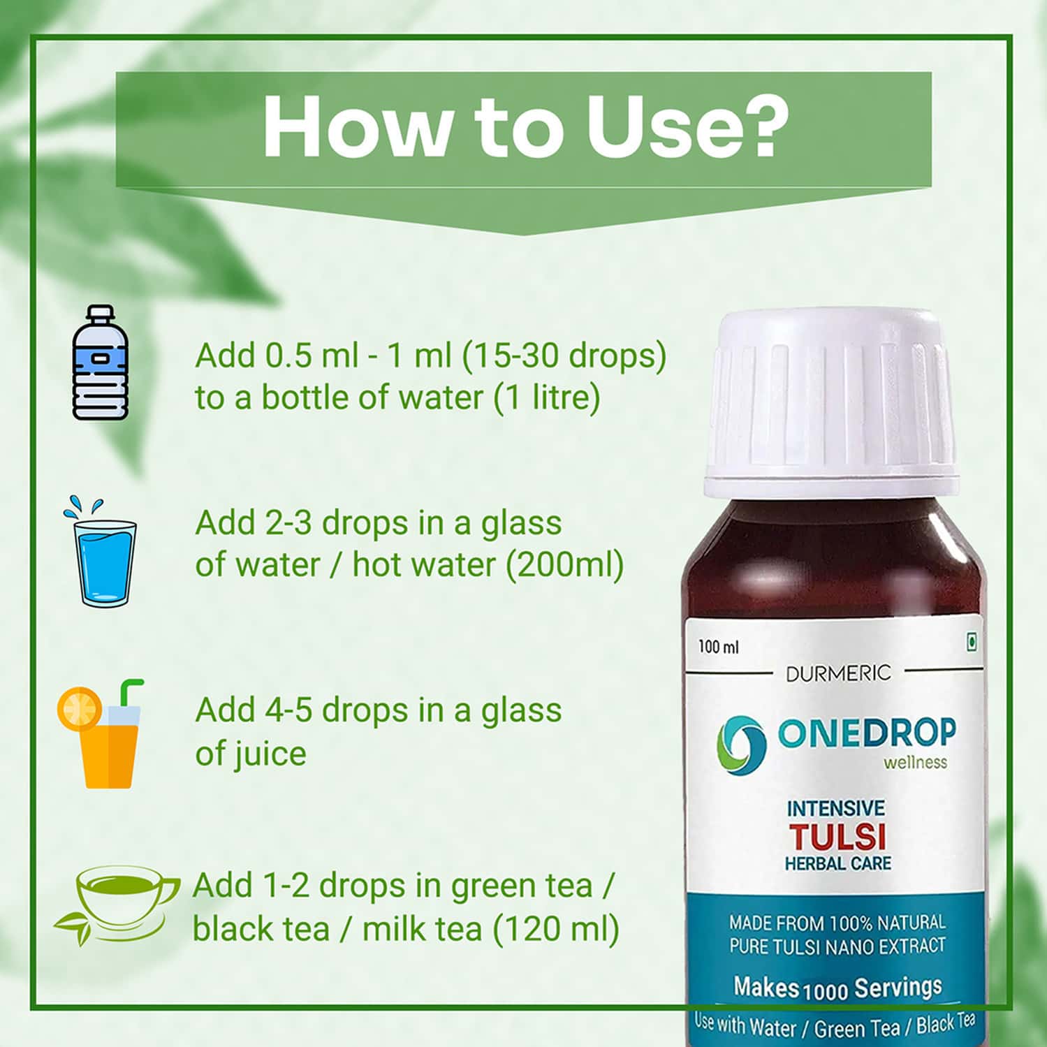 Buy DURMERIC ONEDROP TULSI OIL DROPS - 100ML Online & Get Upto 60% OFF ...