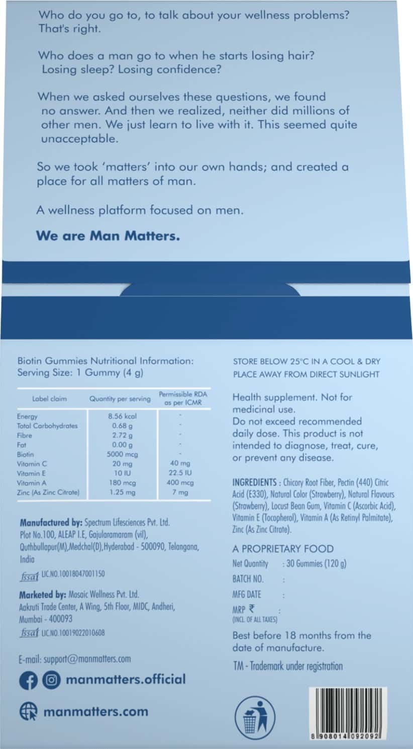 Buy MAN MATTERS NOURISH HAIR GUMMIES 30N Online & Get Upto 60% OFF at ...