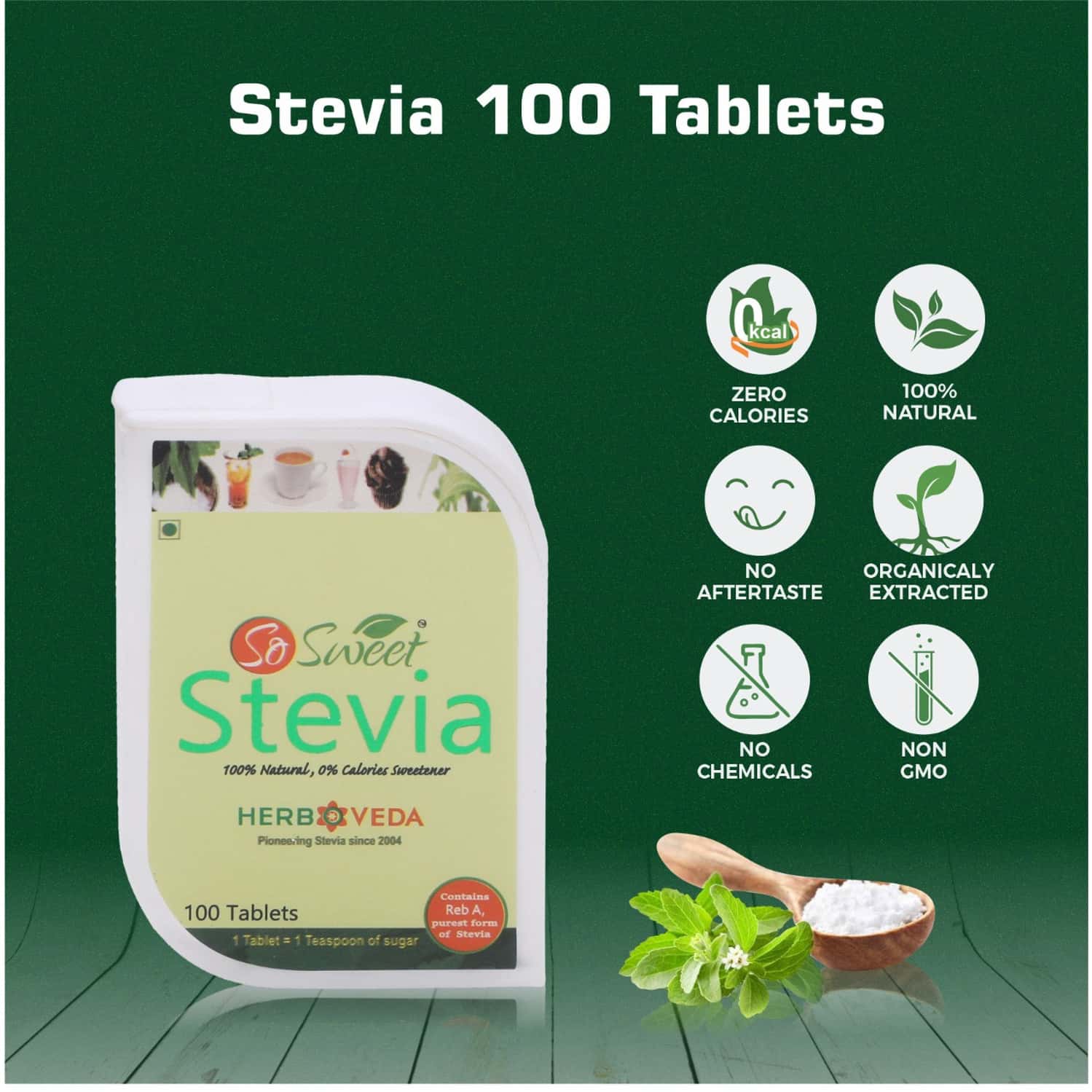 Buy SO SWEET STEVIA (100) TABLETS DISPENSER - SUGAR FREE (PACK OF 3 ...