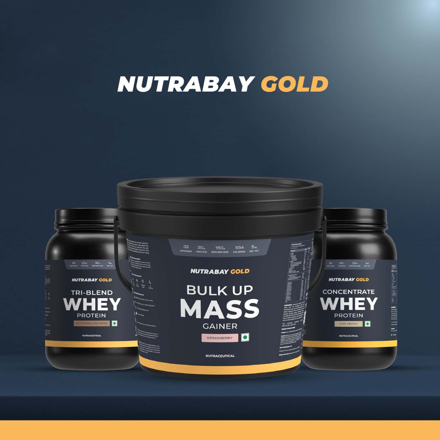 Buy NUTRABAY GOLD BULK UP MASS GAINER, CARBS TO PROTEIN BLEND (3:1 ...