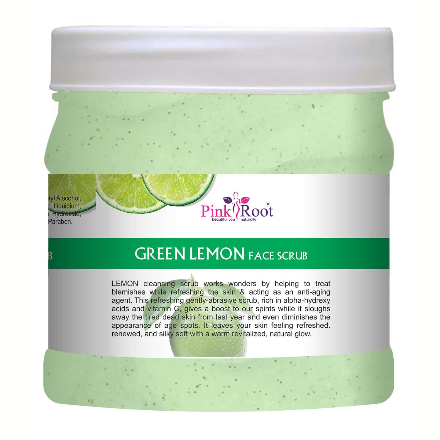 Buy PINK ROOT GREEN LEMON SCRUB FACE SCRUB WITH VETIVER EXTRACT 500ML ...