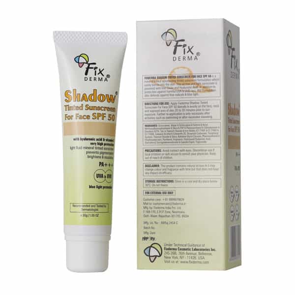 Buy FIXDERMA SHADOW TINTED SUNSCREEN SPF 50, SUNSCREEN WITH VITAMIN E ...