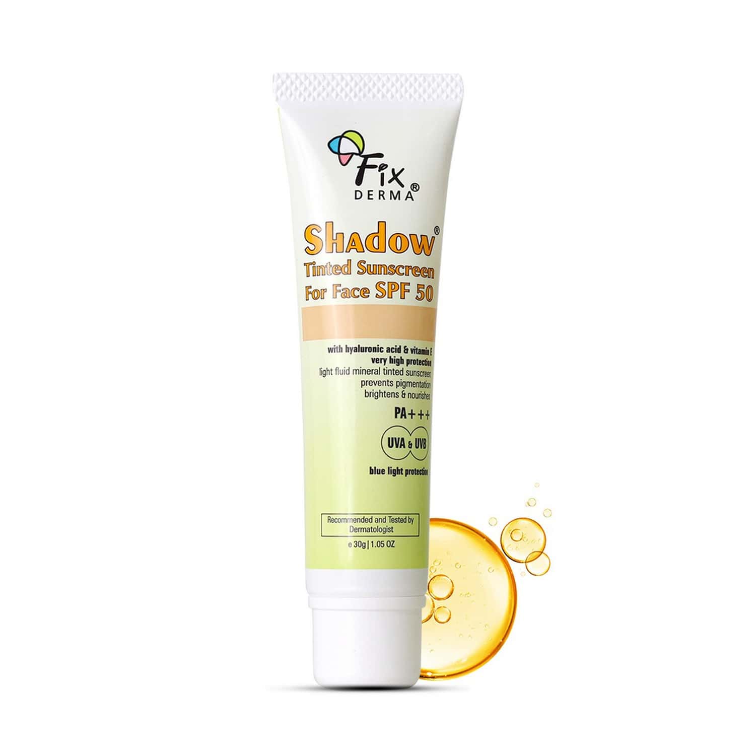Buy FIXDERMA SHADOW TINTED SUNSCREEN SPF 50, SUNSCREEN WITH VITAMIN E ...