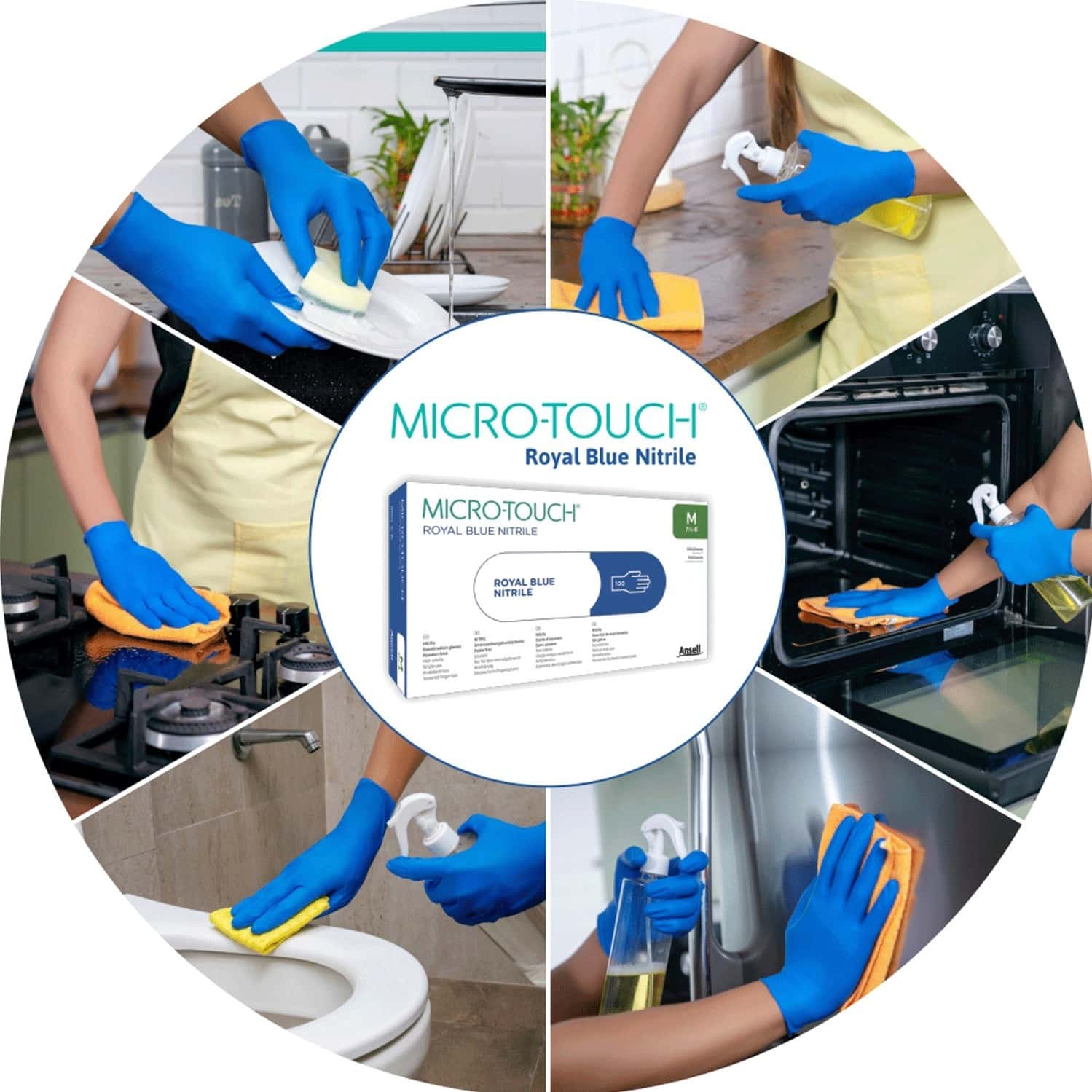 Buy ANSELL MICRO TOUCH ROYAL BLUE NITRILE EXAMINATION GLOVE PACK OF 100 - MEDIUM Online & Get ...