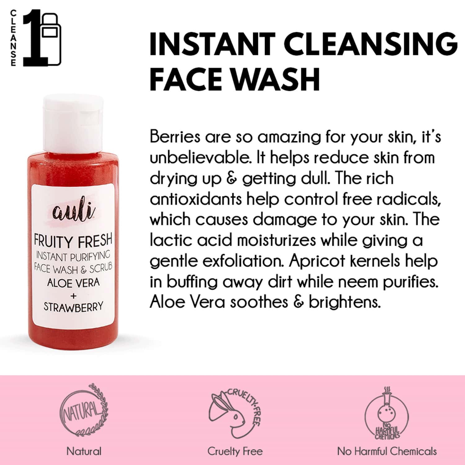 Buy AULI FRUITY FRESH STRAWBERRY AND WALNET RICH DEEP CLEANSING PORE ...