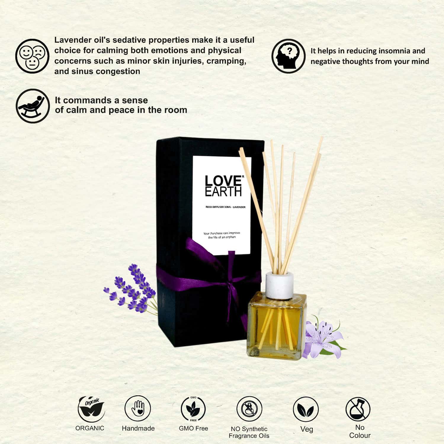 Buy LOVE EARTH REED DIFFUSER- LAVENDER Online & Get Upto 60% OFF at ...