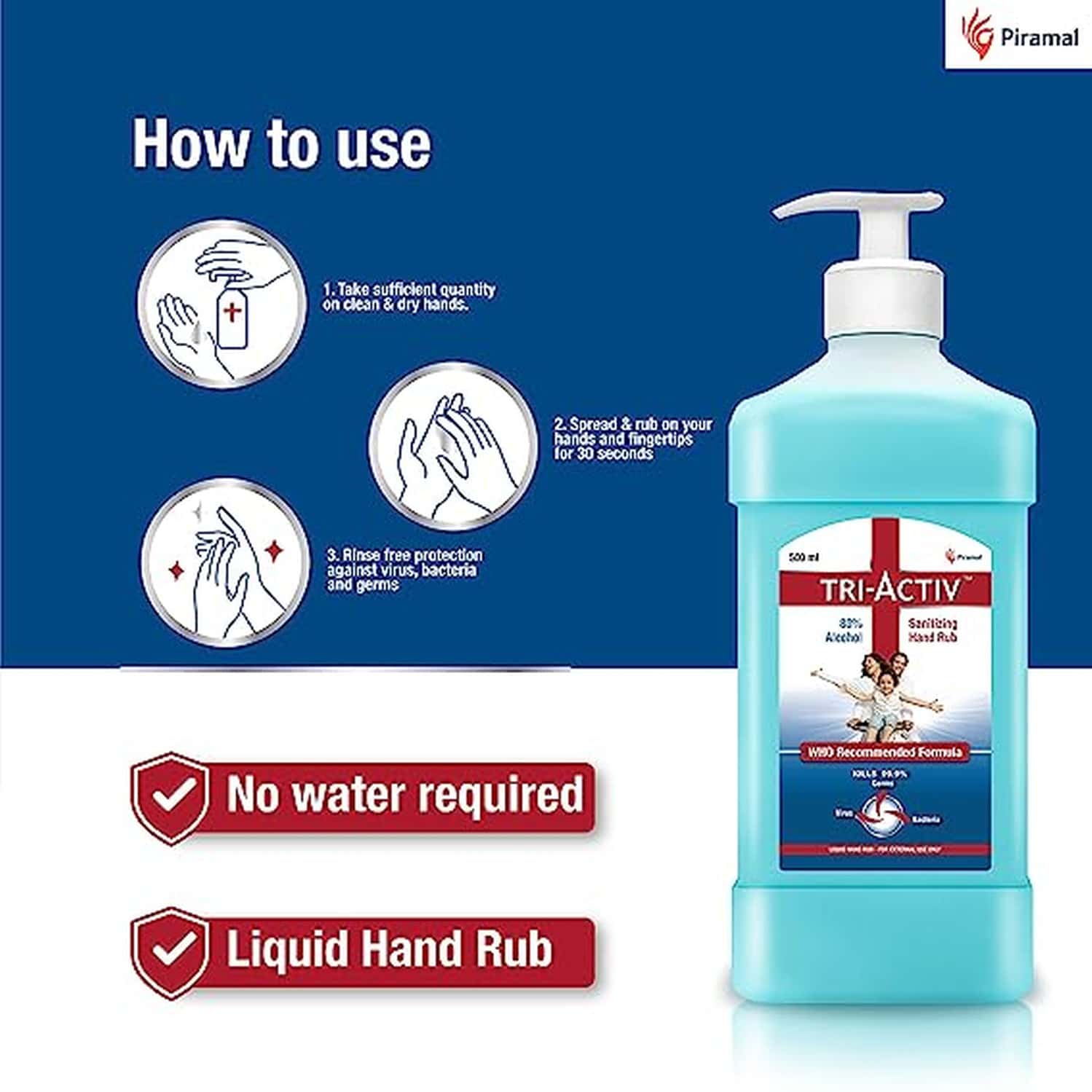 Buy TRI-ACTIV HAND RUB 500ML, PACK OF 4 Online & Get Upto 60% OFF at ...