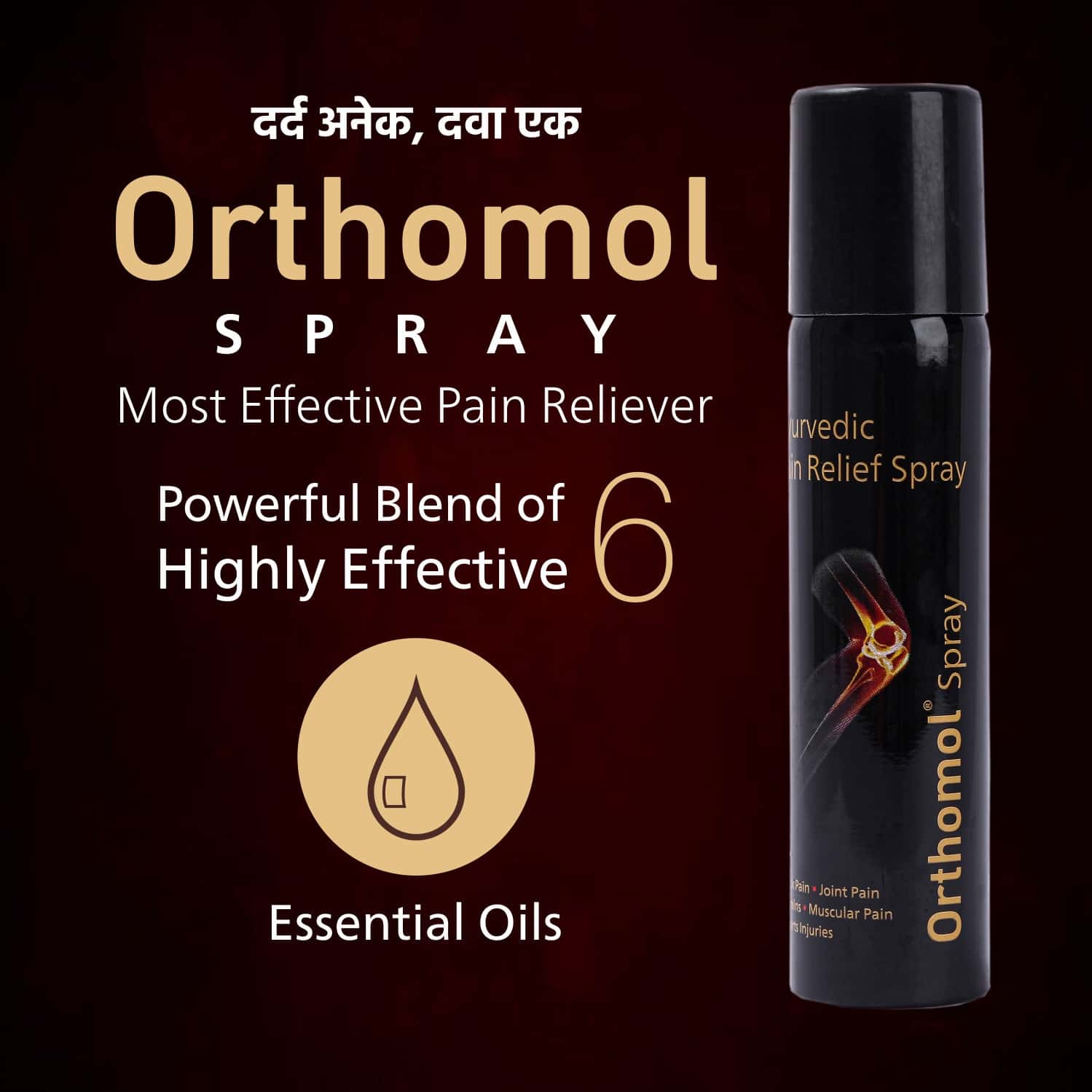 Buy ORTHOMOL AYURVEDIC PAIN RELIEF SPRAY FOR JOINT PAIN, MUSCULAR PAIN ...