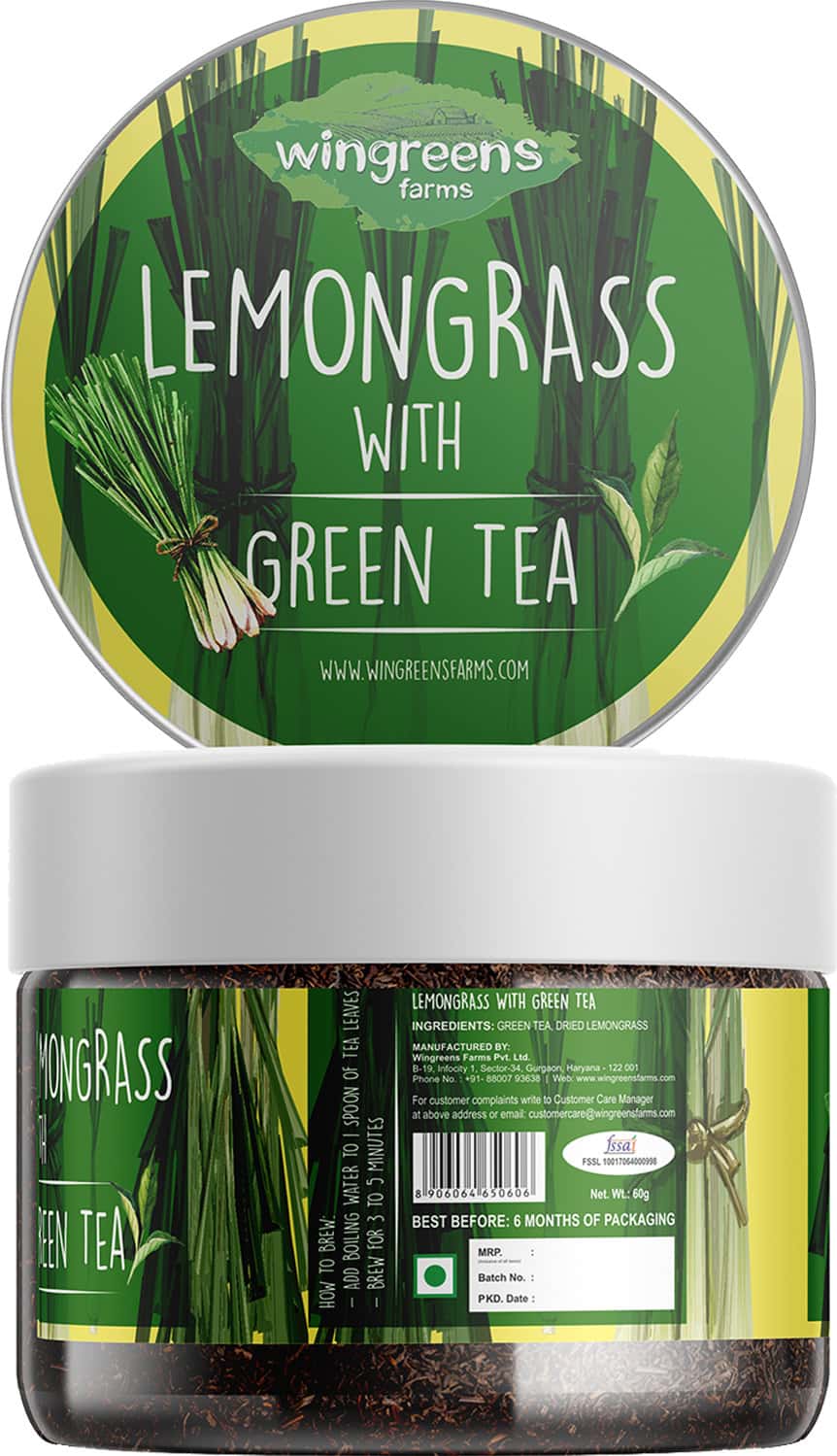 Buy WINGREENS FARMS LEMONGRASS WITH GREEN TEA | 60G JAR Online & Get ...