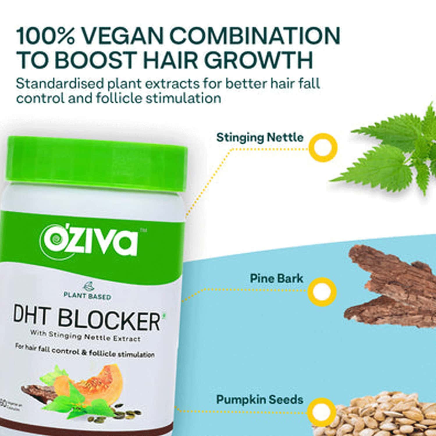 Buy OZIVA PLANT BASED DHT BLOCKER CAPSULES(60 CAPSULES) Online & Get ...