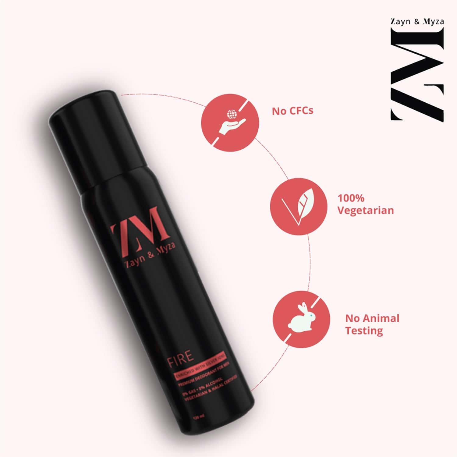 Buy ZM ZAYN & MYZA FIRE NO ALCOHOL BODY SPRAY FOR MEN, 120 ML Online ...