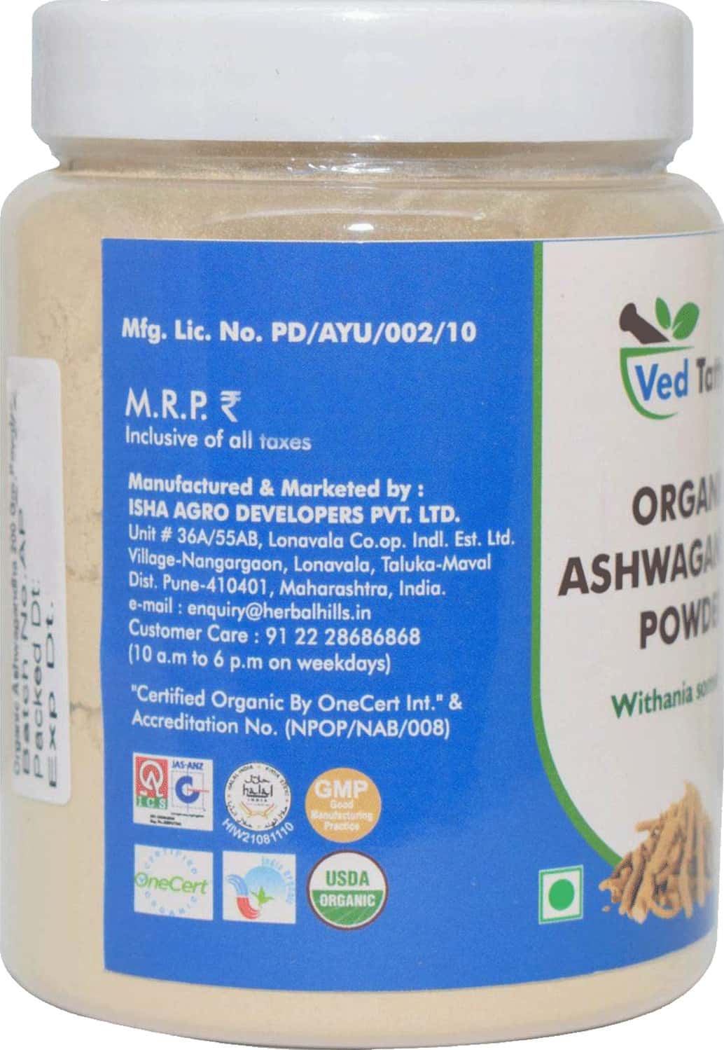 Buy VED TATTVA ORGANIC ASHWAGANDHA POWDER 200GMS (PACK OF 2) Online ...