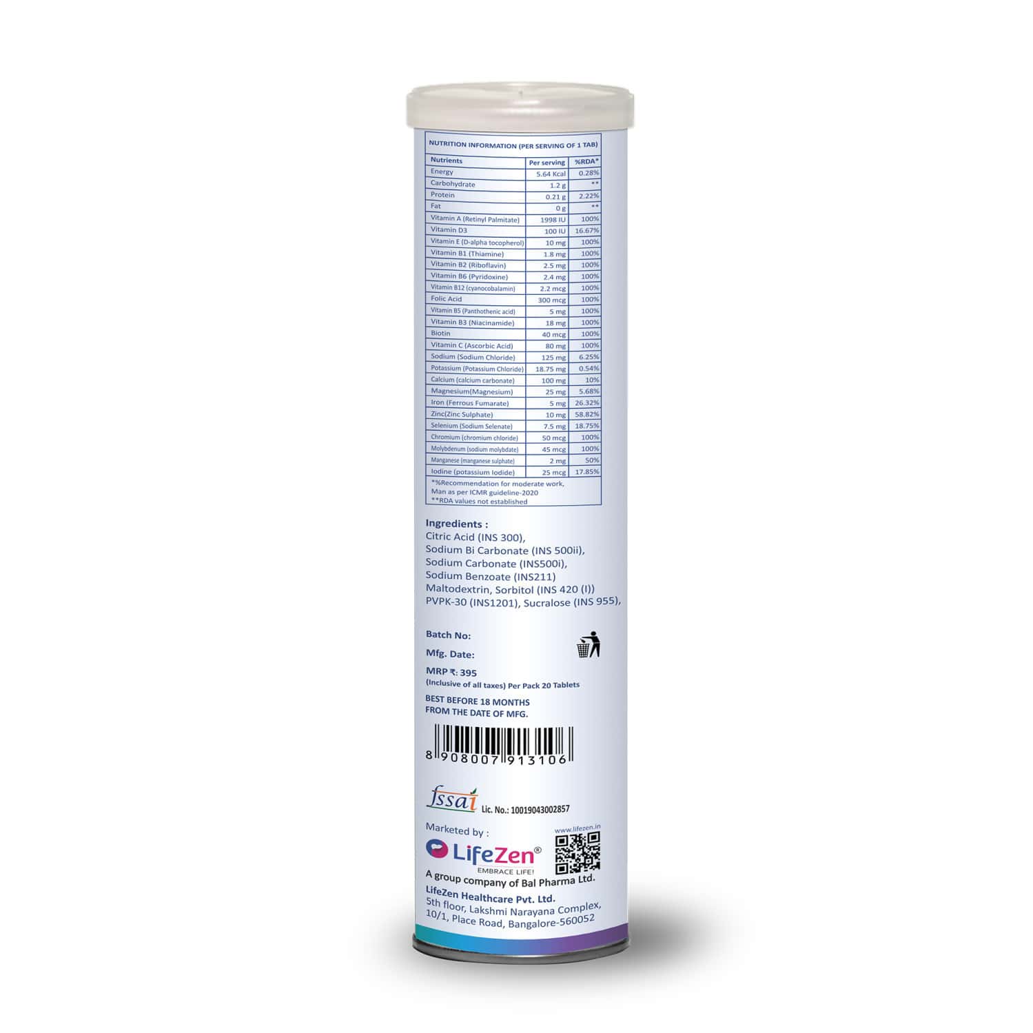 Buy TUSKCA MULTIVITAMIN EFFERVESCENT TABLET LIME AND LEMON - BOTTLE (20 ...