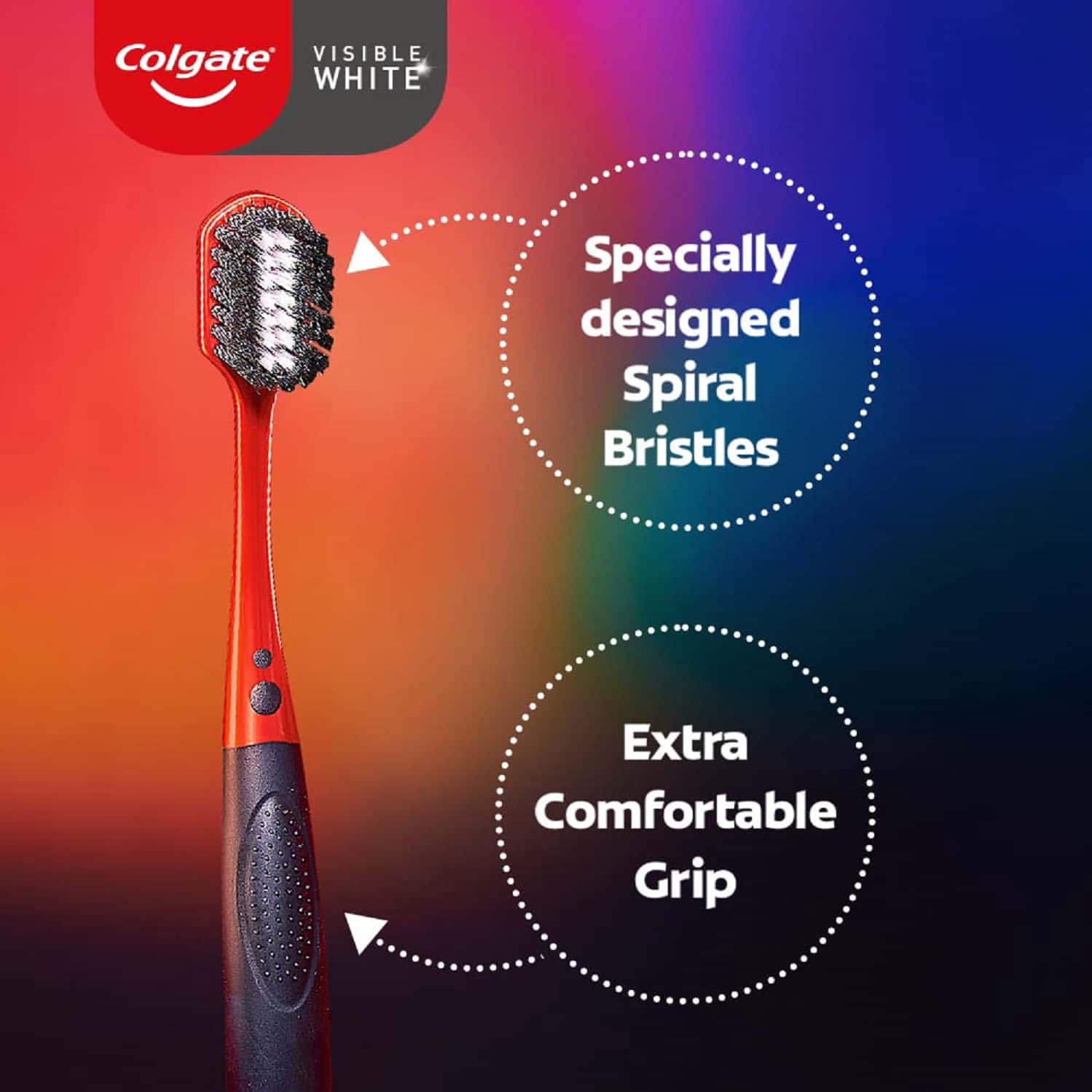 Buy COLGATE VISIBLE WHITE O2 MANUAL TOOTHBRUSH - 2 PCS, HELPS PREVENT ...