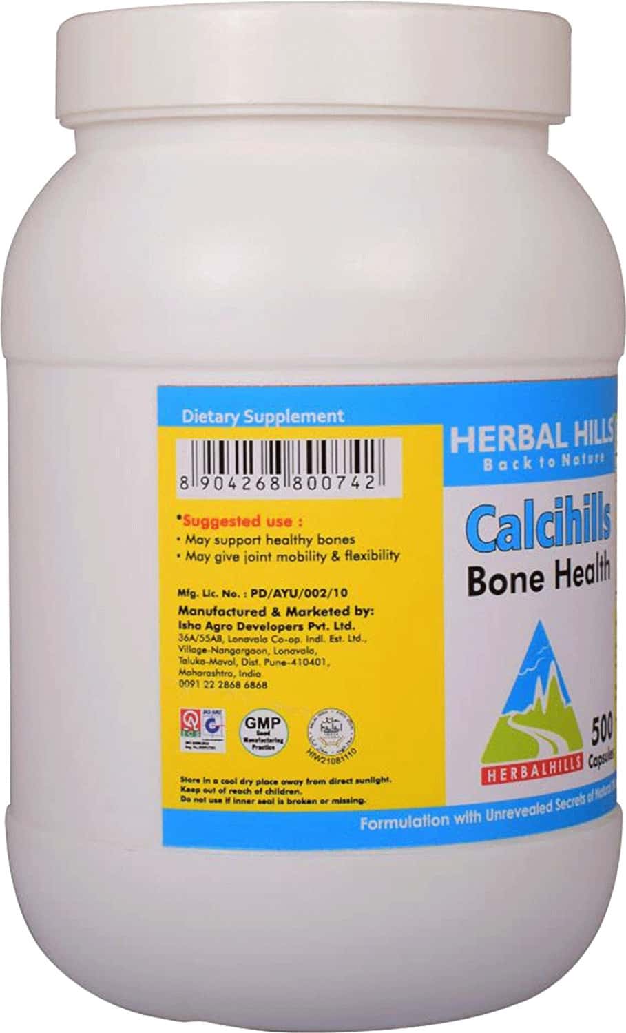 Buy HERBAL HILLS CALCIHILLS 500 CAPSULES (PACK OF 4) - BONE HEALTH ...