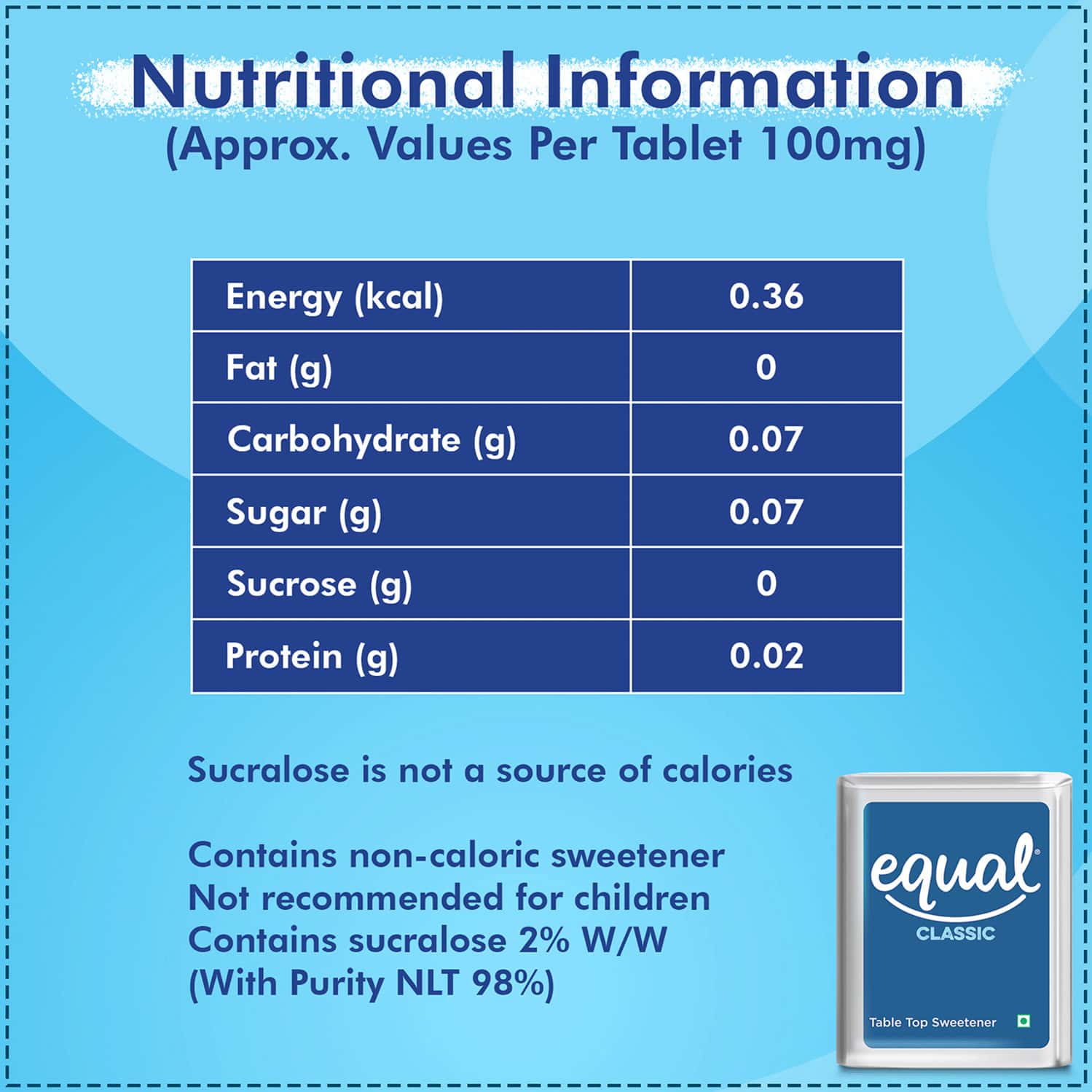 Buy EQUAL CLASSIC ZERO CALORIE SWEETENER SUGAR FREE CALORIE CONTROL 300 ...