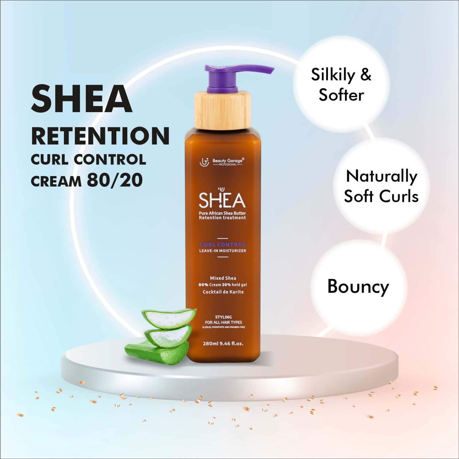 Buy BEAUTY GARAGE SHEA CURL CONTROL LEAVE IN MOISTURIZER 80% CREAM 20% ...