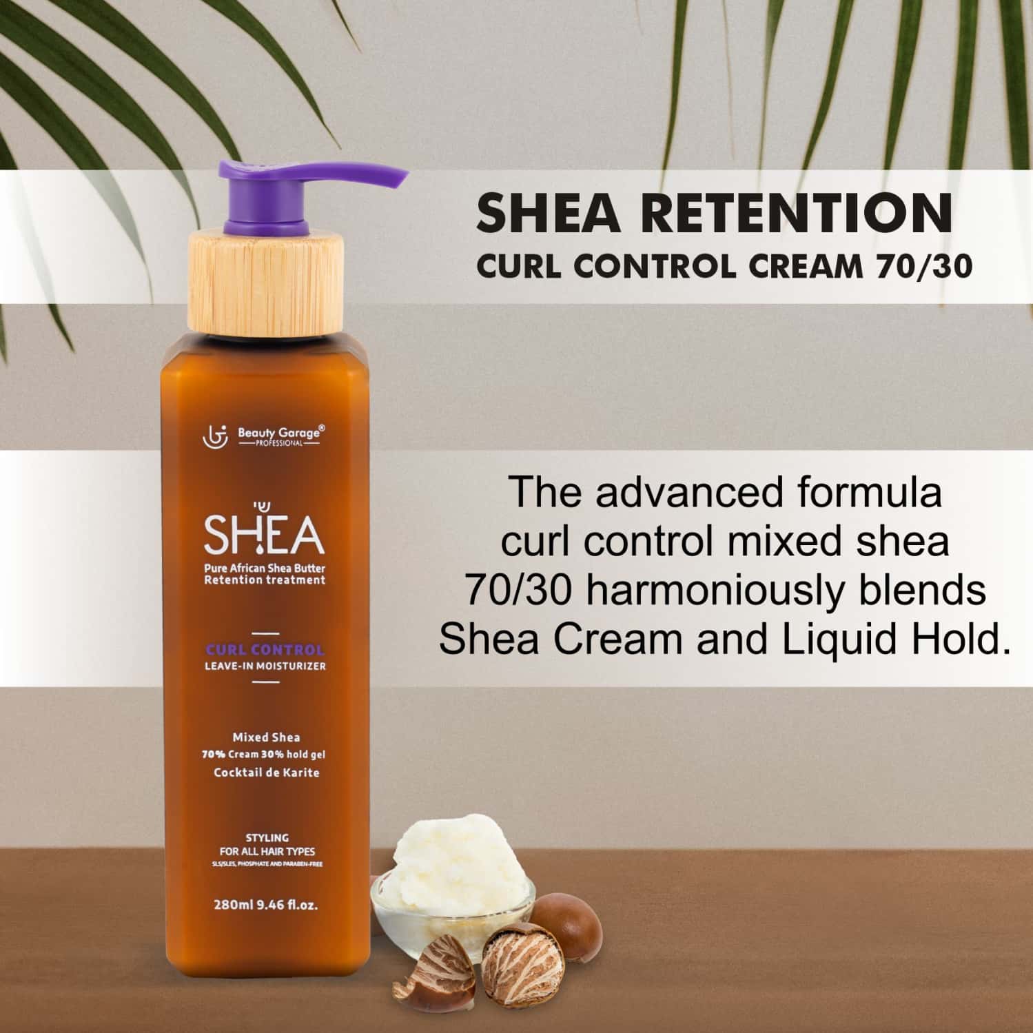 Buy BEAUTY GARAGE SHEA CURL CONTROL LEAVE IN MOISTURIZER 70% CREAM 30% ...