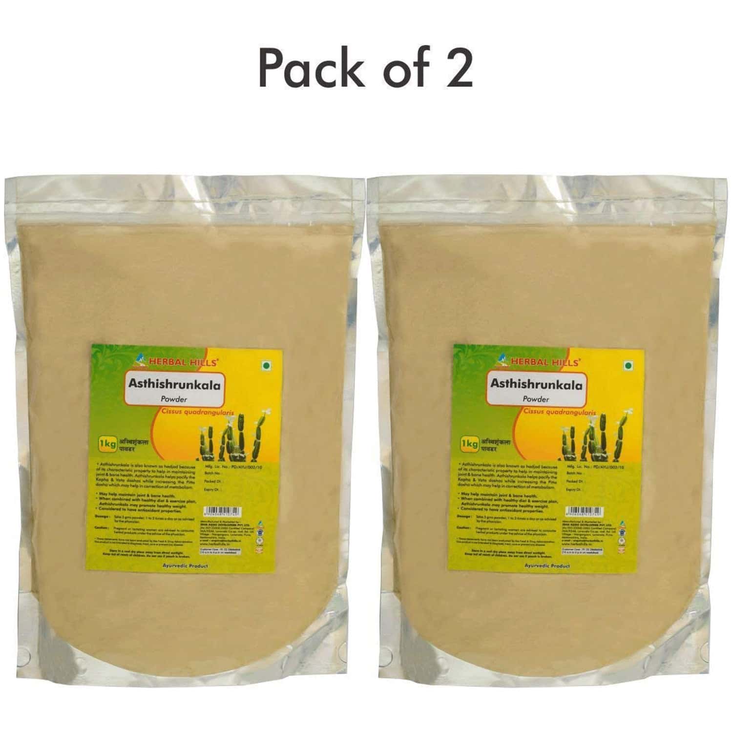 Buy HERBAL HILLS ASTHISHRUNKALA POWDER 1KG PACK OF 2 | CISSUS ...