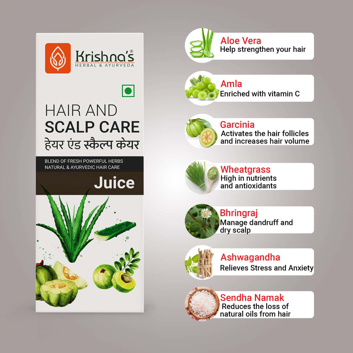 Buy KRISHNA'S HAIR AND SCALP CARE JUICE - 1 LITRE Online & Get Upto 60% ...