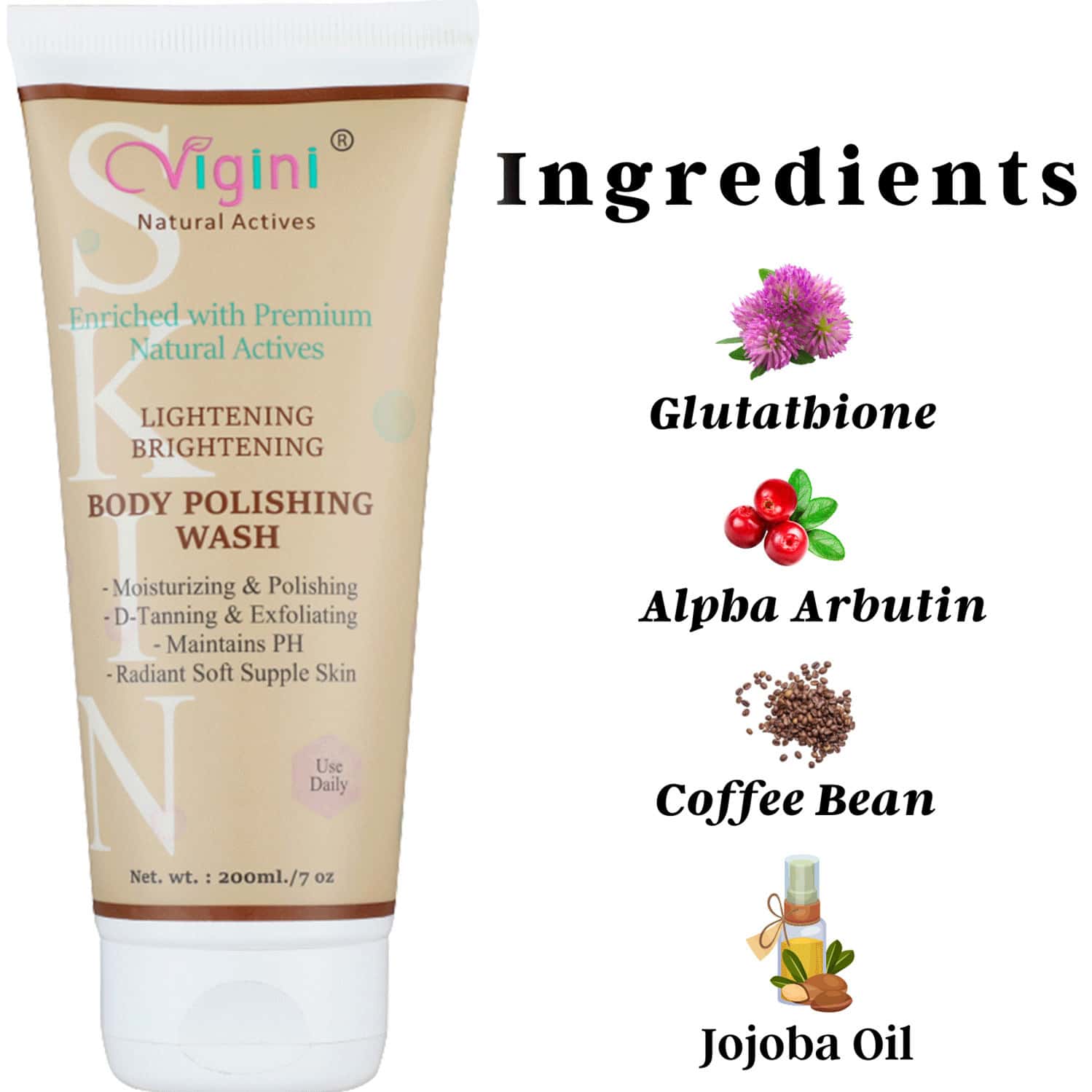 Buy VIGINI SKIN WHITENING LIGHTENING EXFOLIATING GLOW GLUTATHIONE BODY ...