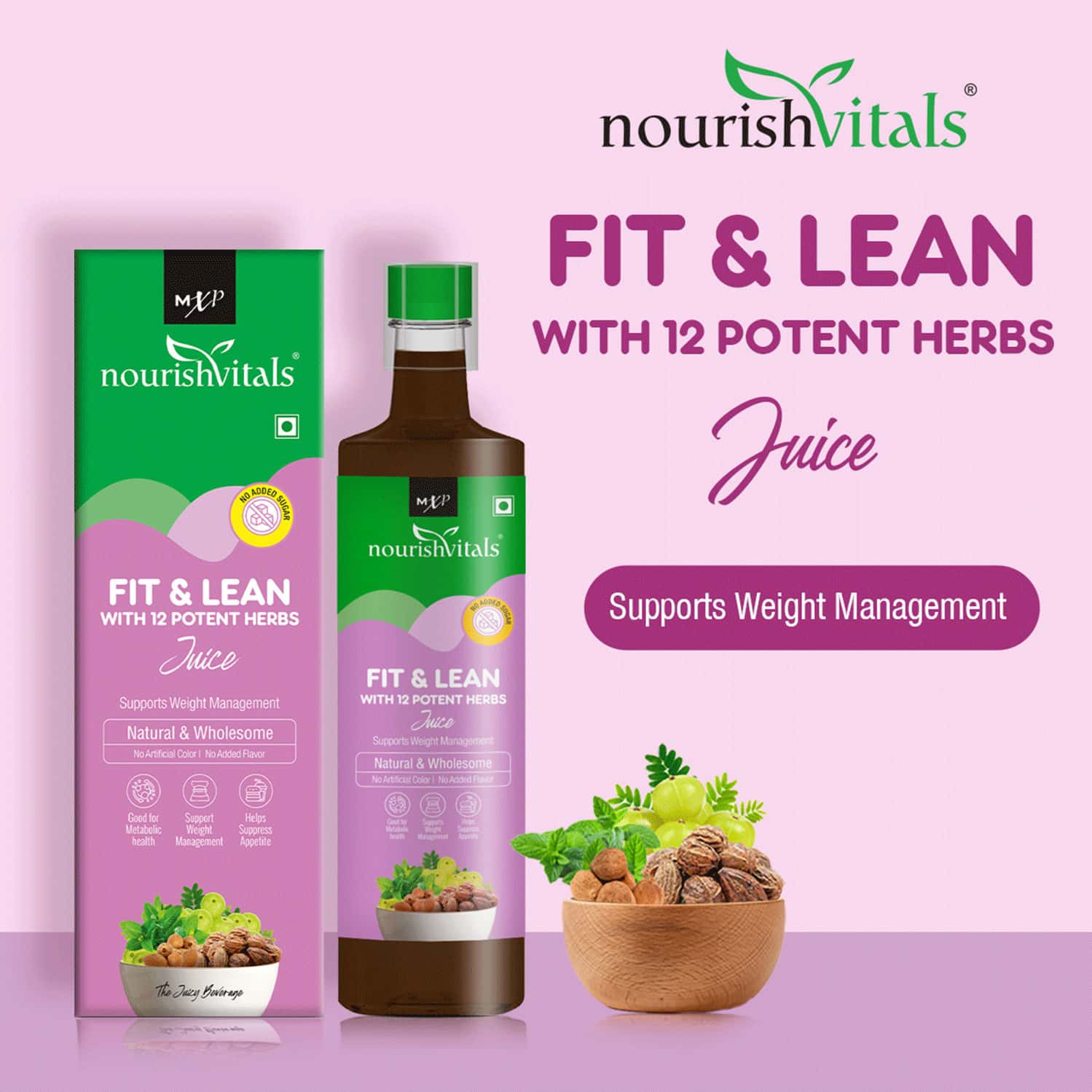 Buy NOURISHVITALS FIT & LEAN JUICE, 500ML (PACK OF 2) Online & Get Upto ...