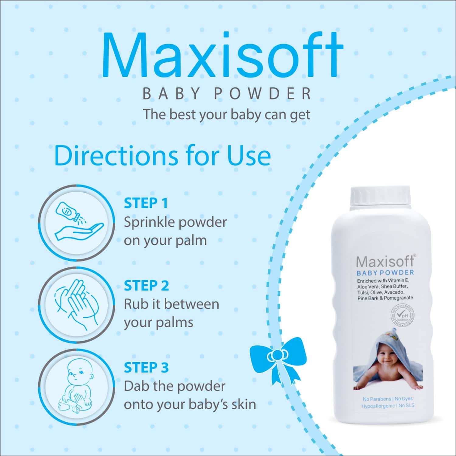 Buy MAXISOFT BABY POWDER 100 GM | WITH TULSI, NEEM, ALOE VERA, SHEA ...