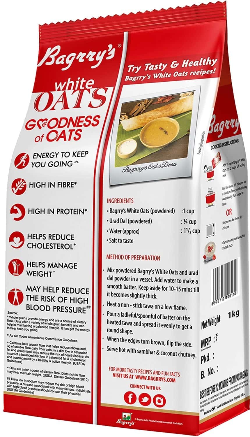 Buy BAGGRYS OAT WHITE 1 KG PP Online & Get Upto 60% OFF at PharmEasy