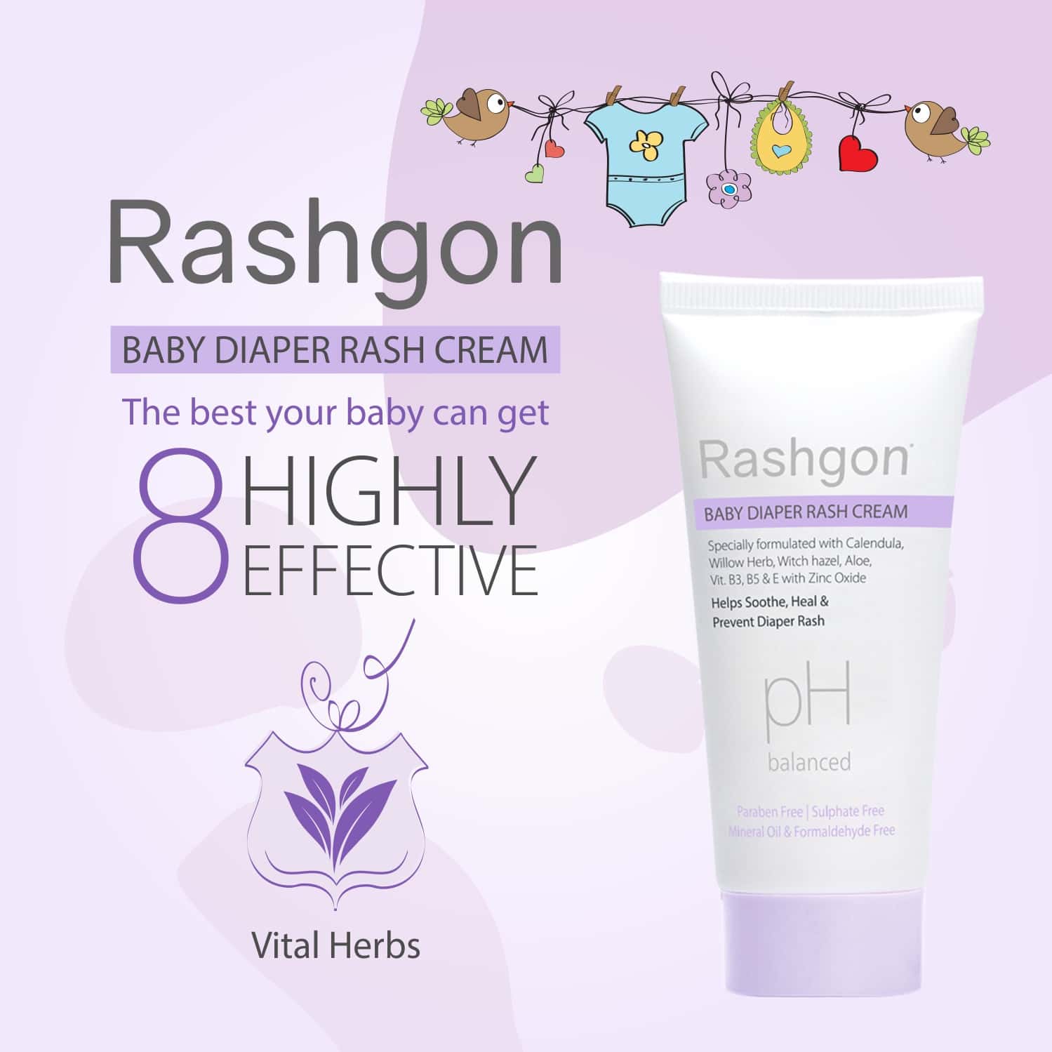 Buy RASHGON BABY DIAPER RASH CREAM 50 GM | WITH CALENDULA & WITCH HAZEL ...