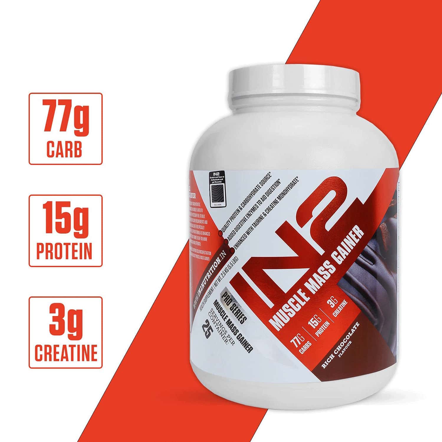 Buy IN2 MUSCLE MASS GAINER 2.5KG BULK UP WITH 3G CREATINE RICH ...