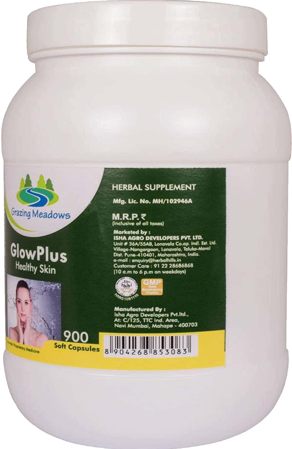 Buy GRAZING MEADOWS GLOW PLUS 900 CAPSULES HERBAL FORMULATION FOR ...