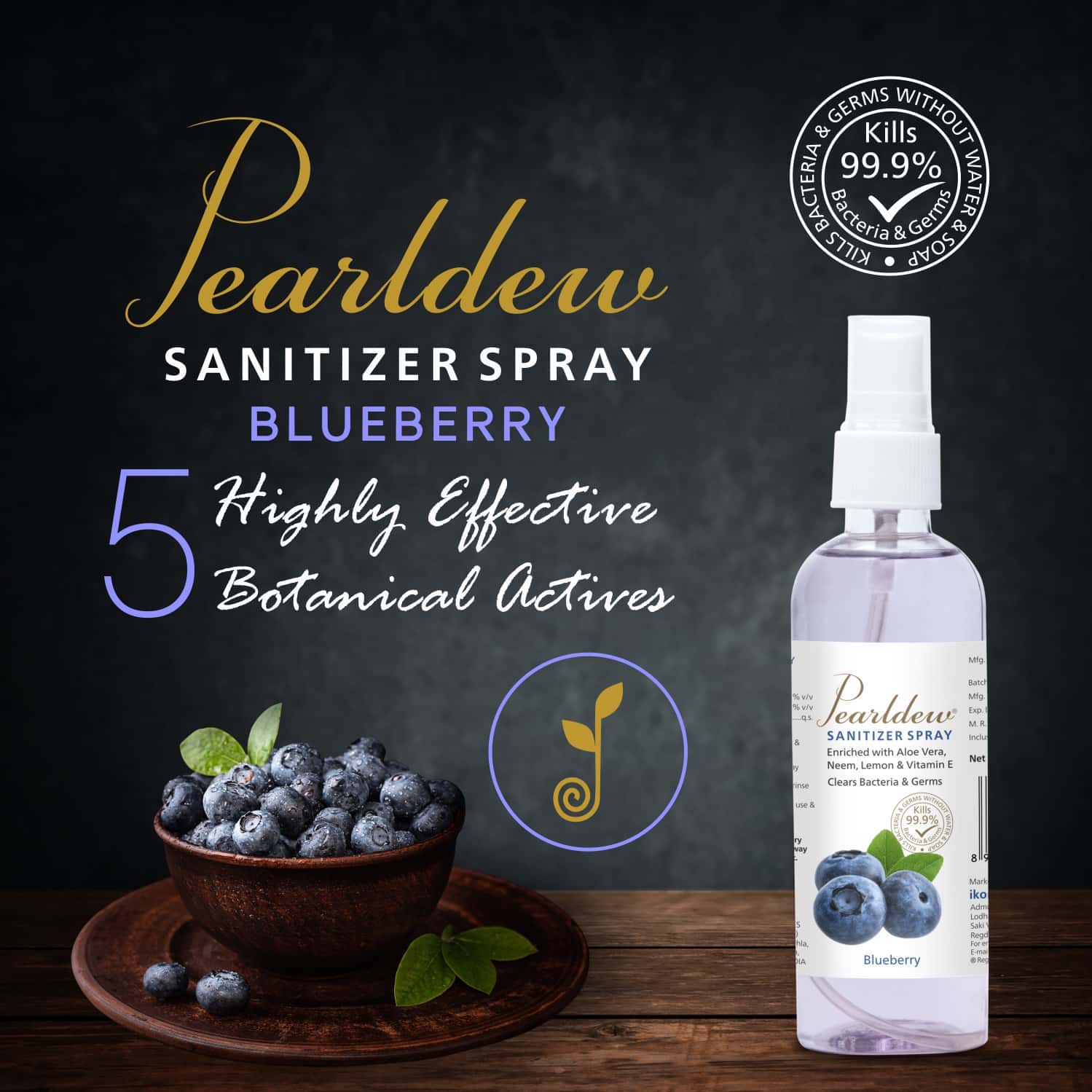 Buy PEARLDEW HAND SANITIZER SPRAY (BLUEBERRY) (120 ML - PACK OF 8 ...