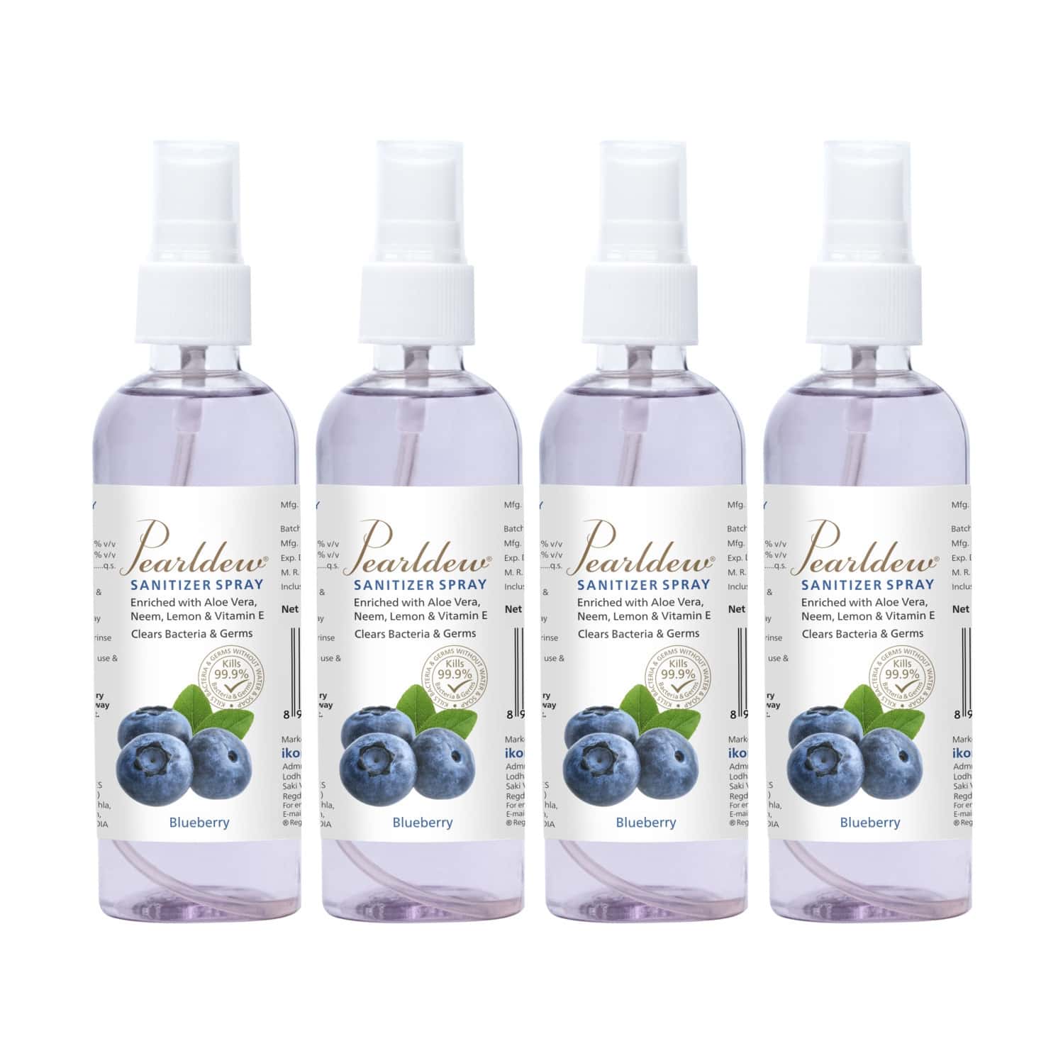 Buy PEARLDEW HAND SANITIZER SPRAY (BLUEBERRY) (120 ML - PACK OF 8 ...