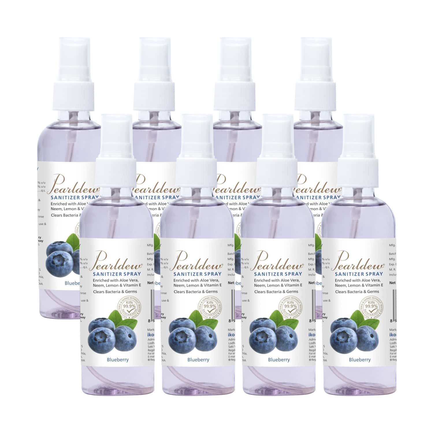 Buy PEARLDEW HAND SANITIZER SPRAY (BLUEBERRY) (120 ML - PACK OF 8 ...