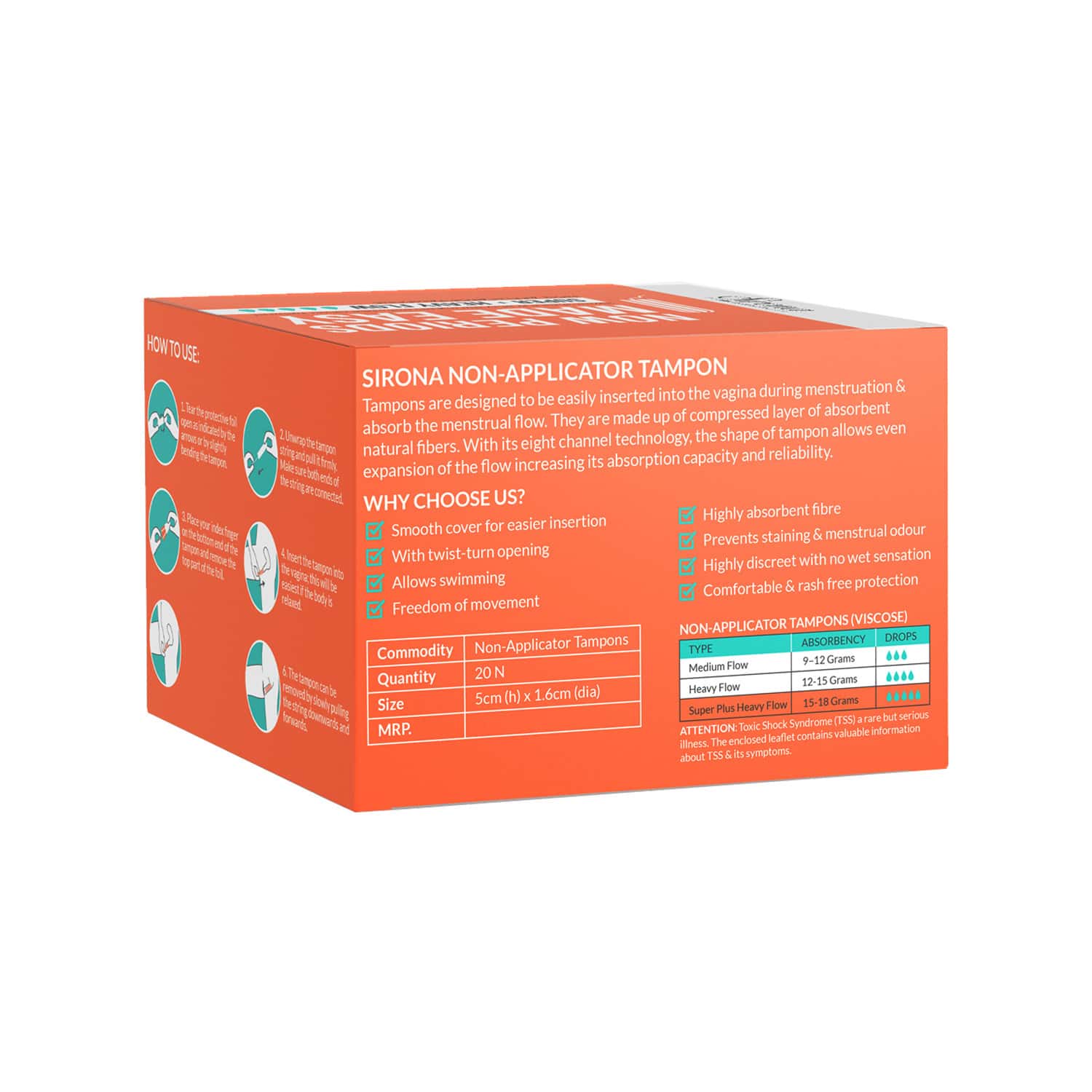 Buy Sirona Premium Digital Tampon Super Plus Heavy Flow - 20 Pieces ...