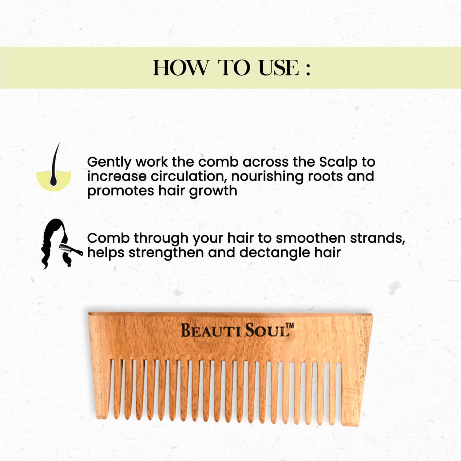 Buy BEAUTISOUL SHAMPOO NEEM COMB | WIDE TOOTH COMB FOR CURLY HAIR ...