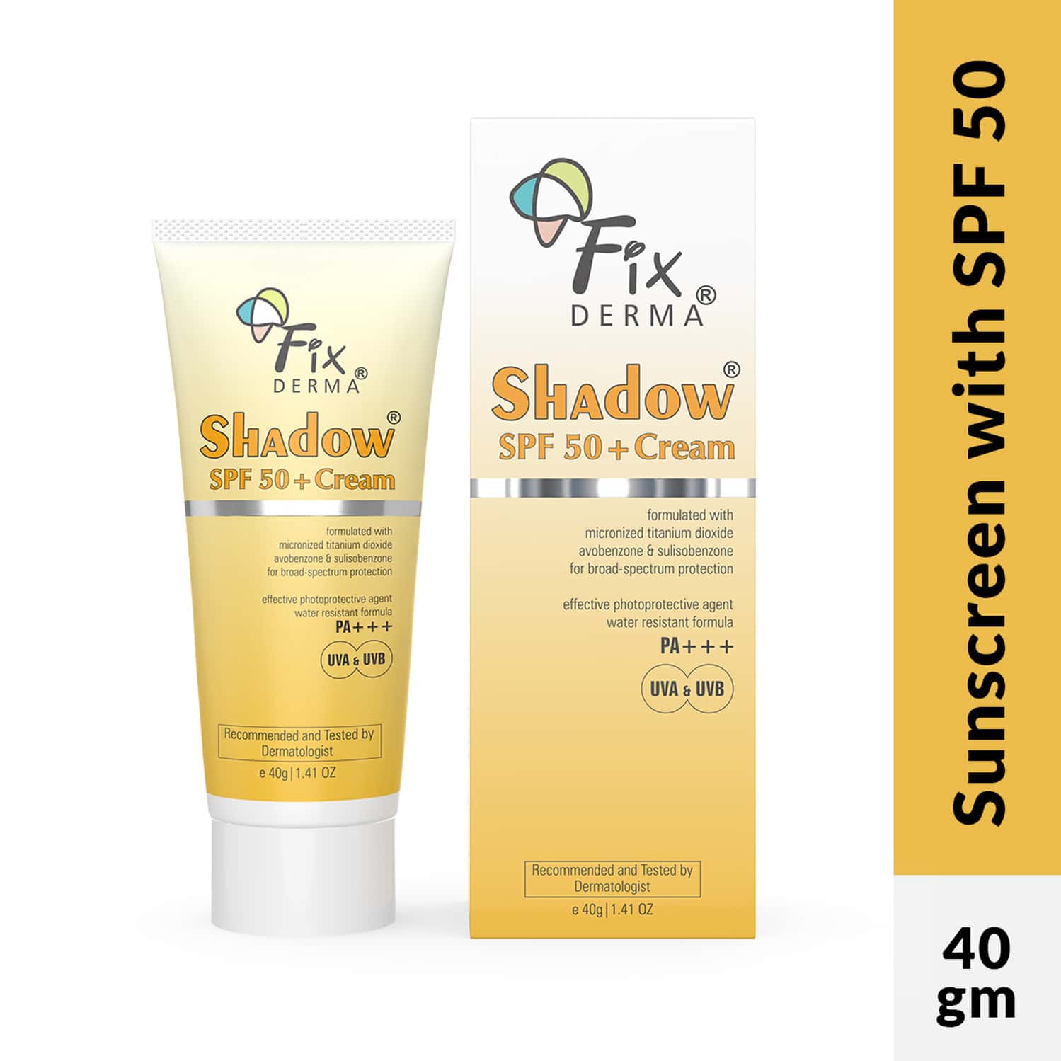 Buy FIXDERMA SHADOW SUNSCREEN SPF 50+ CREAM FOR DRY SKIN WITH PA ...
