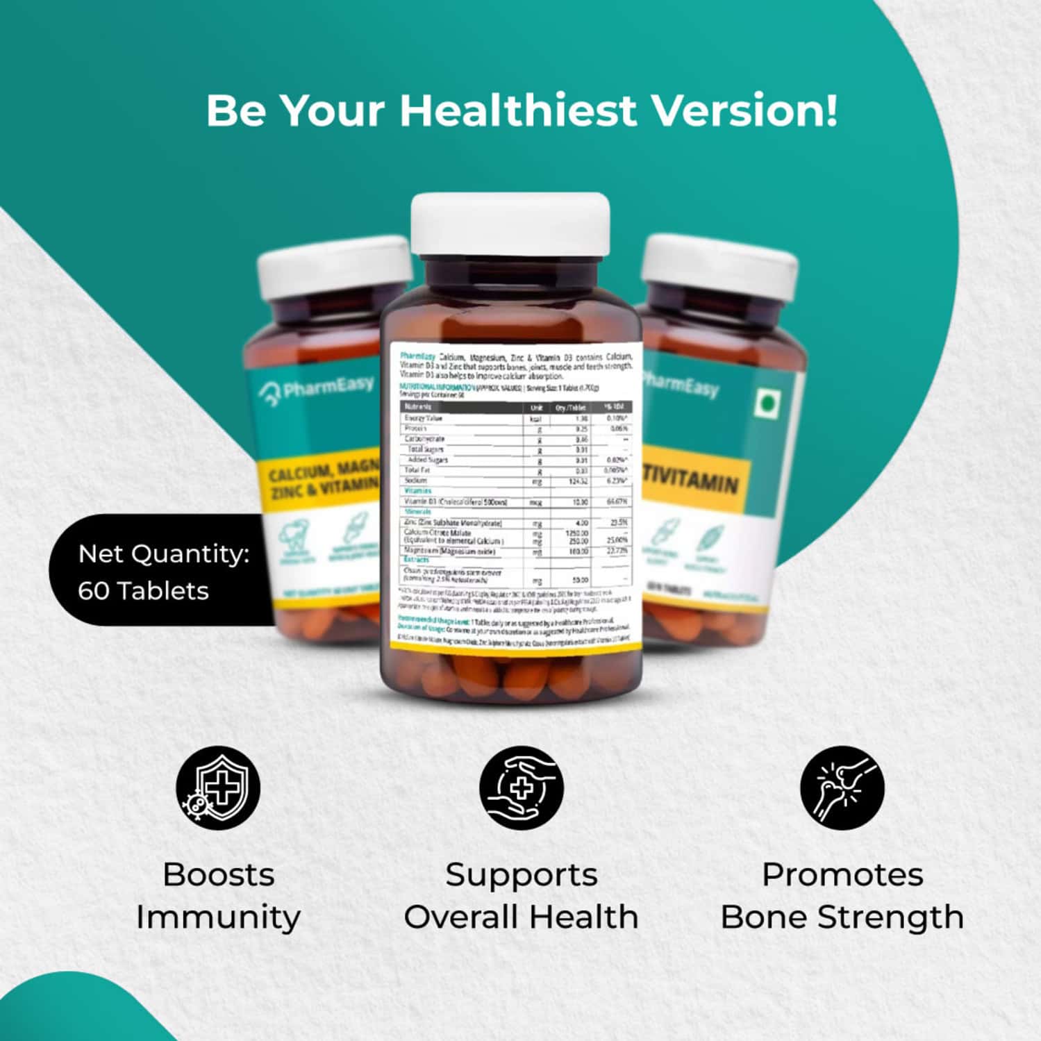 Buy PHARMEASY MULTIVITAMIN + CALCIUM COMBO - COMPLETE NUTRITION ...