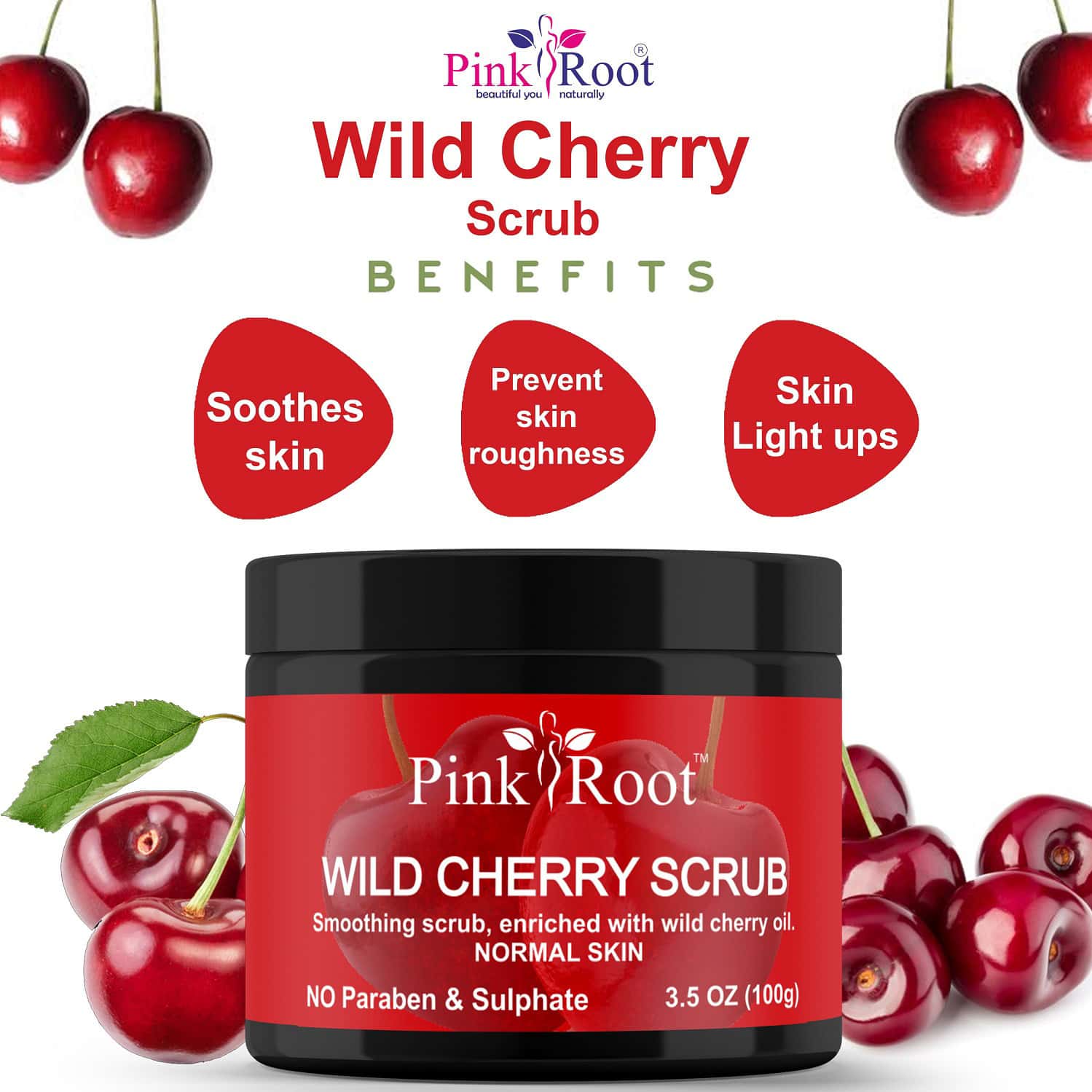 Buy PINK ROOT WILD CHERRY SCRUB 100GM Online & Get Upto 60% OFF at ...