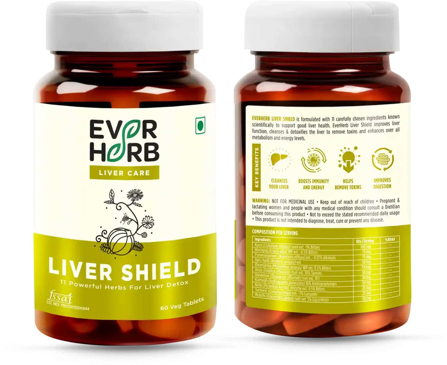 Buy EVERHERB (BY PHARMEASY) LIVER SHIELD - DETOXIFIES LIVER - SUPPORTS ...
