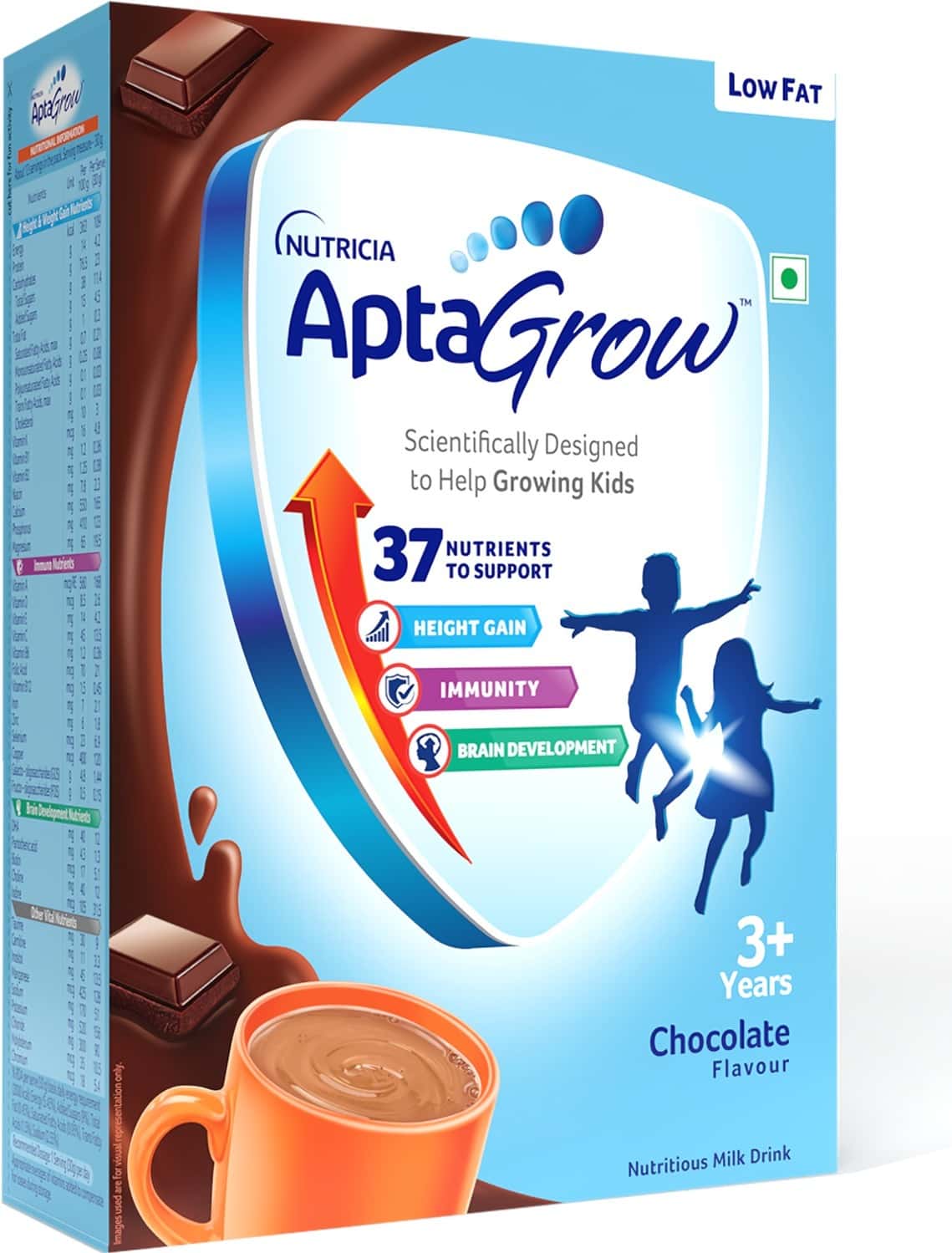 Buy APTAGROW NUTRITIONAL DRINK POWDER FOR KIDS GROWTH CHOCOLATE 400 G ...